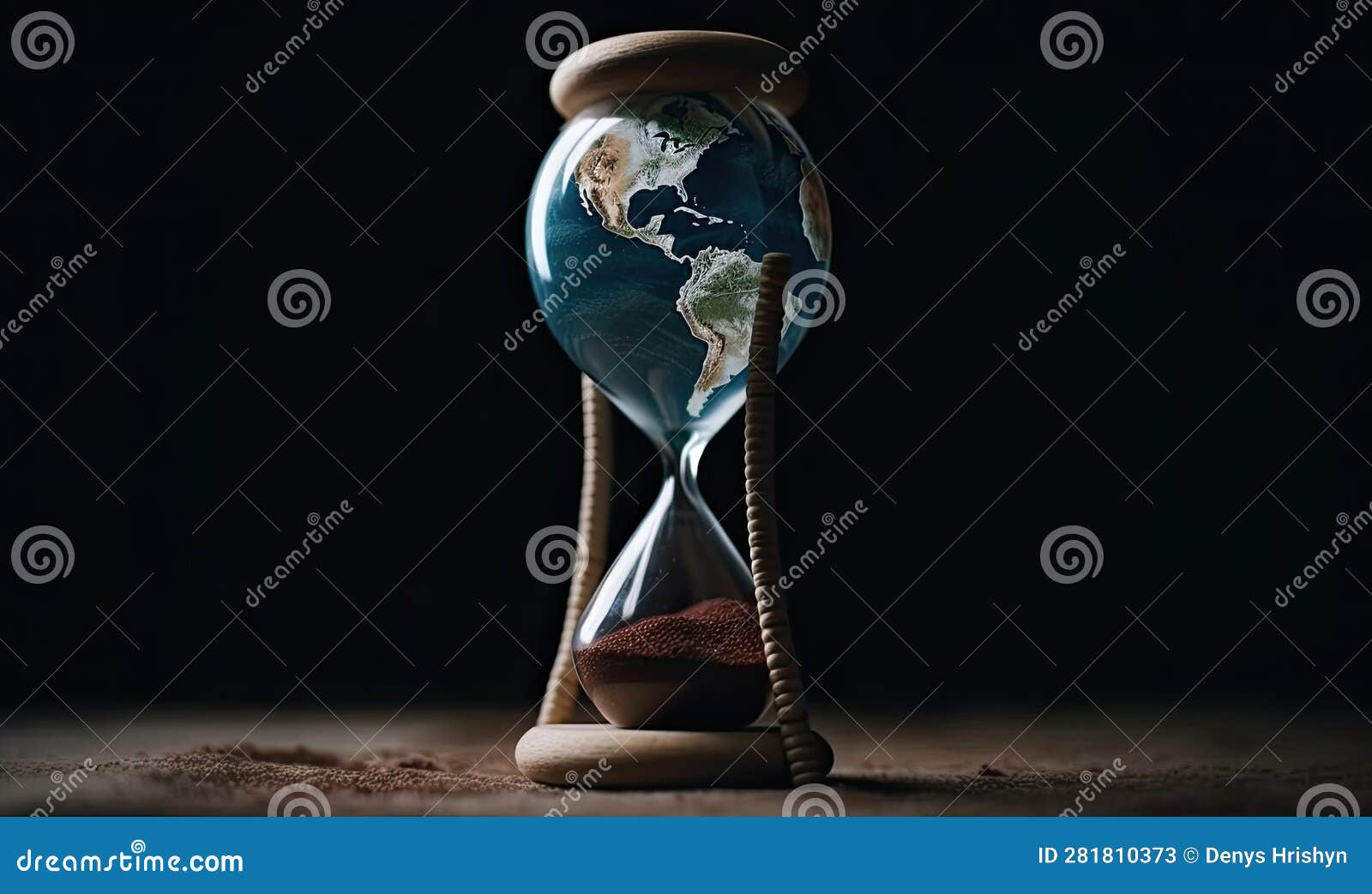 Earth Running Out of Time: Hourglass with Planet Inside Creating Using ...