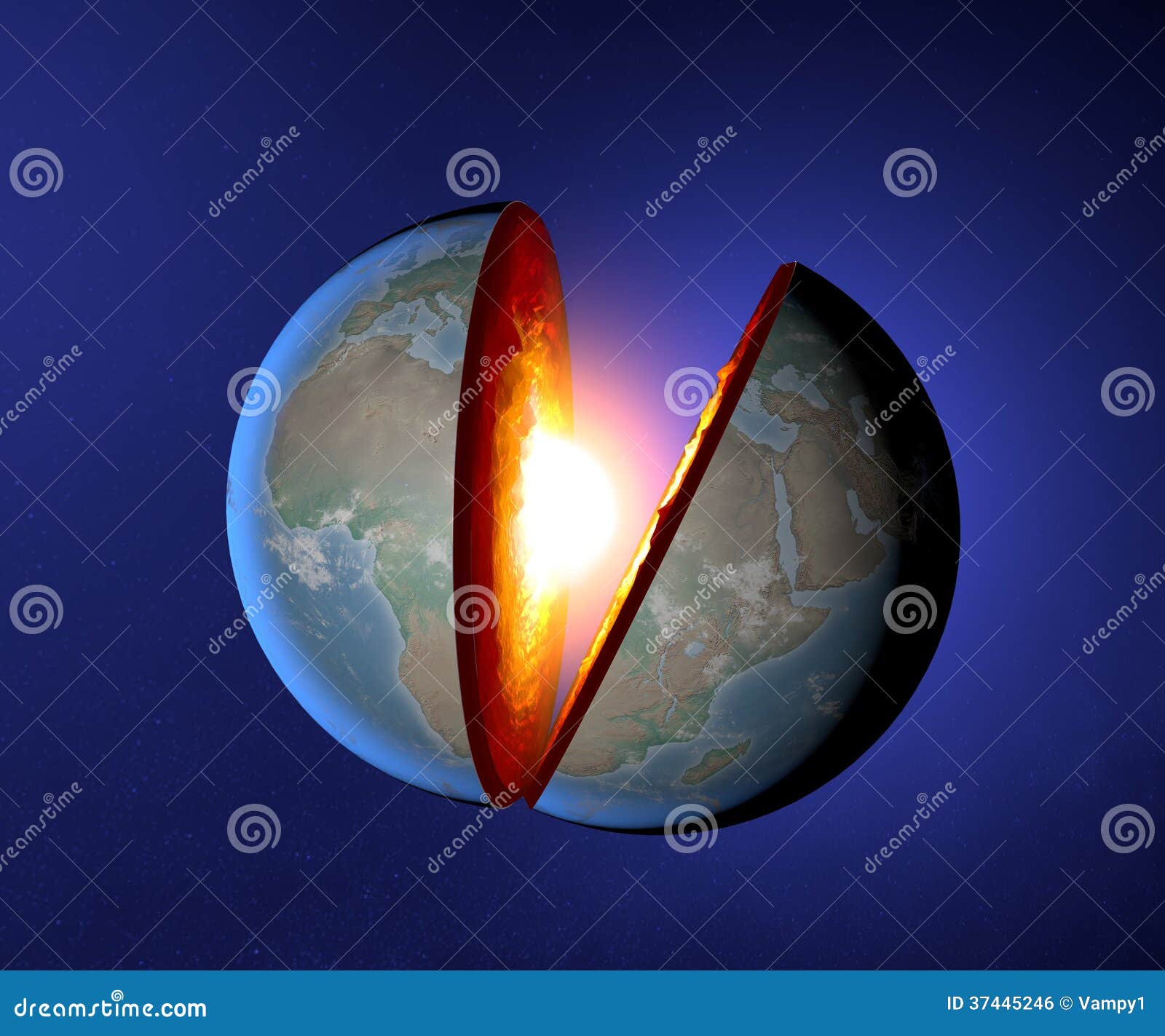 Earth's Core, Earth, World, Split, Geophysics Royalty Free Stock Image ...