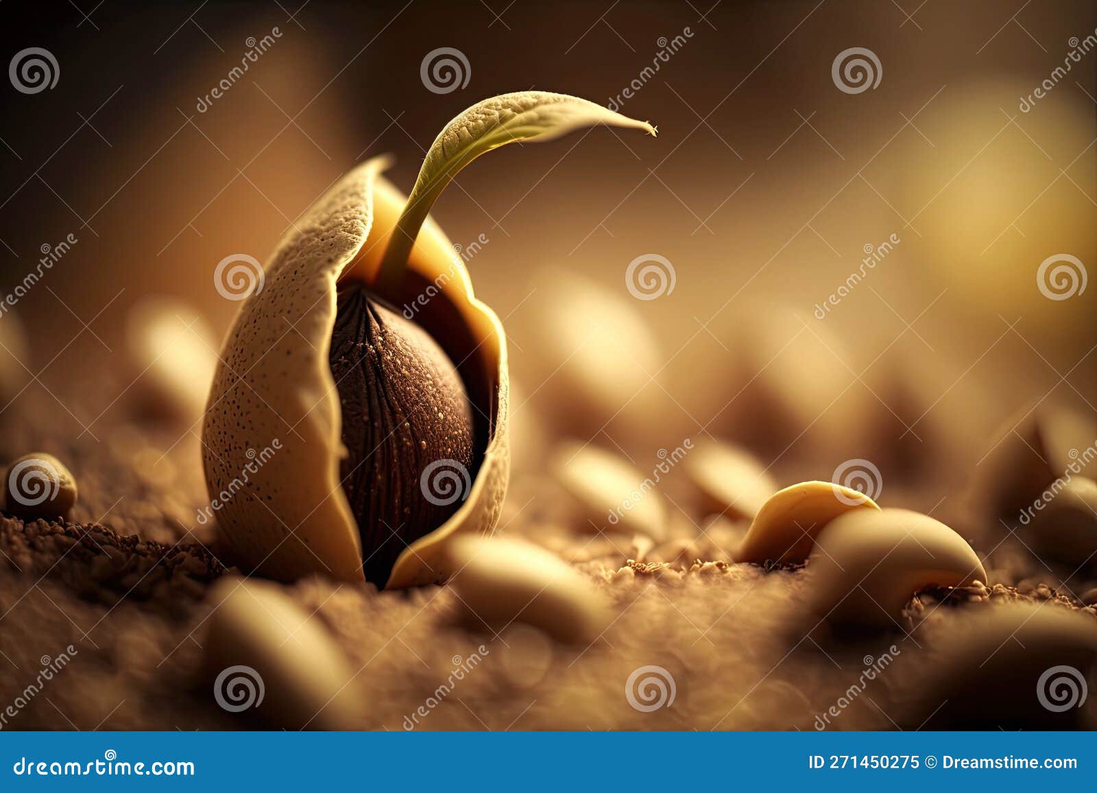 Earth S Day. View of a Seed Growing in the Soil. Generative AI Stock ...