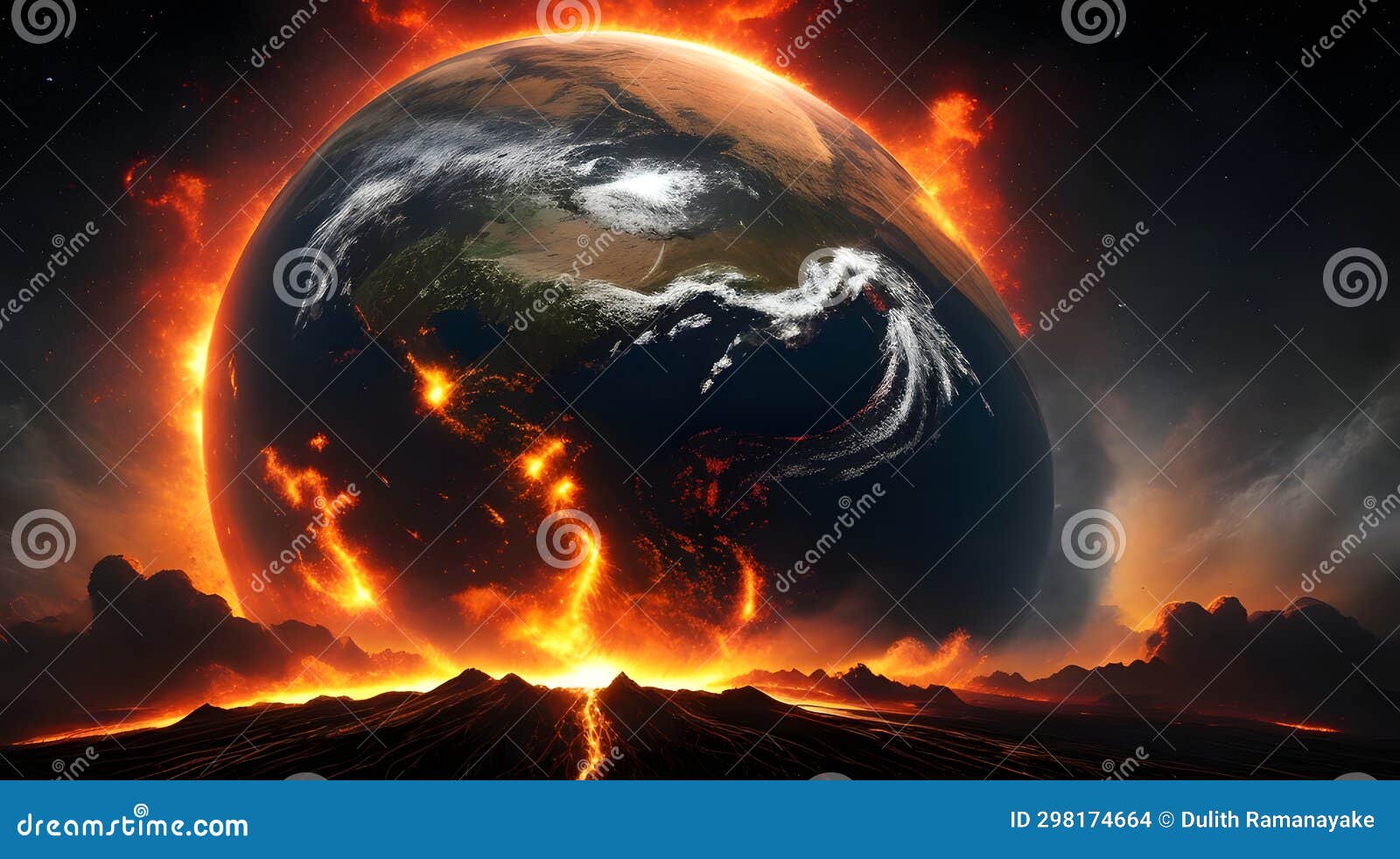Earth S Explosive Drama: Realistic High-Detail Visualization. Stock ...