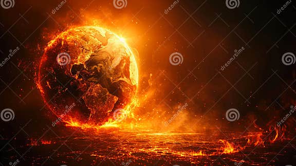 Earth S Flames: Climate Change Visualized. Stock Illustration ... Earth S Flames: Climate Change Visualized. Stock Illustration ...