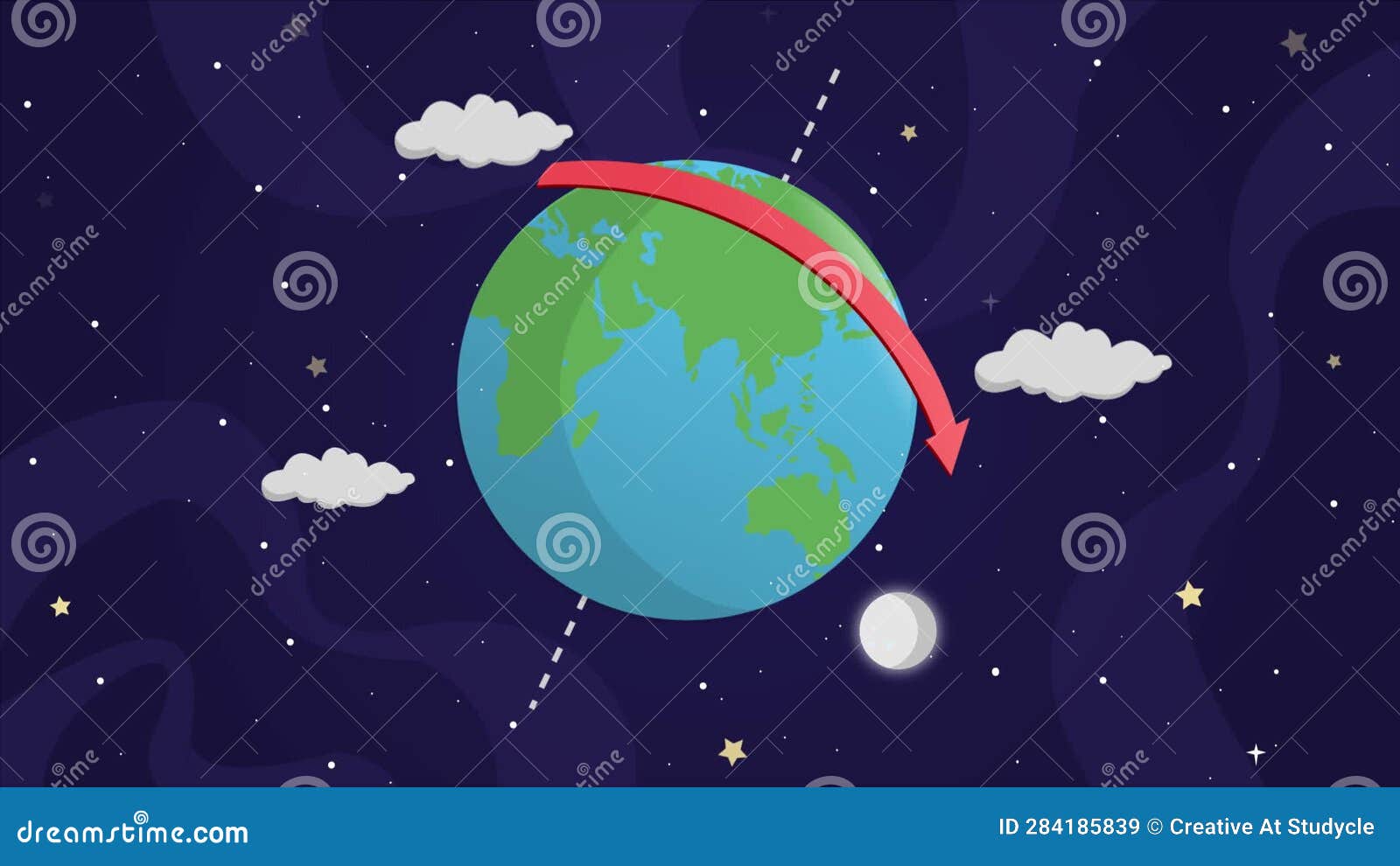 The Earth S Rotation on Its Axis Stock Video - Video of cartoon ...