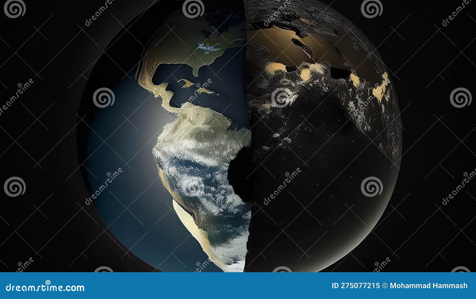 Earth's Shadowed Half: A High-Resolution Translucent View, Made With ...