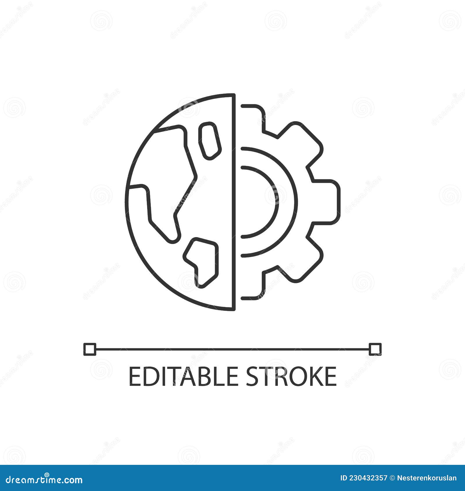 Earth science linear icon stock vector. Illustration of subject - 230432357