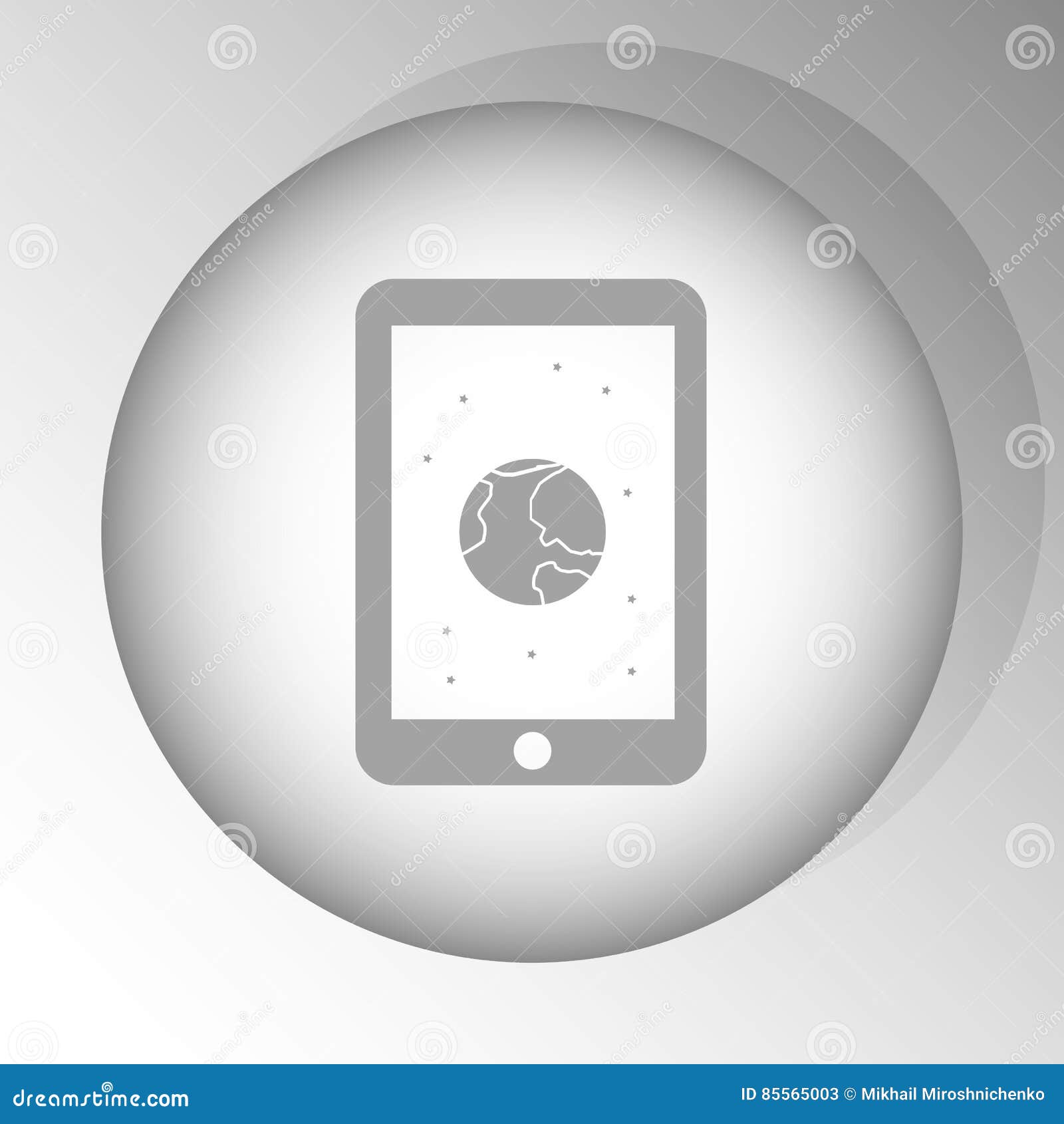 Earth on the Screen of Smartphone Stock Vector - Illustration of line ...