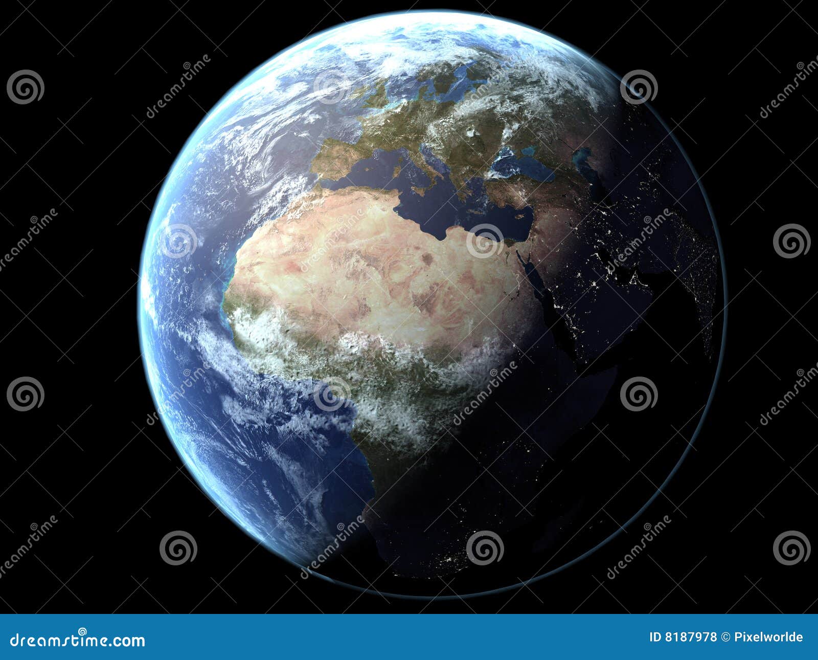 Earth - Semi Illuminated stock illustration. Illustration of globe ...