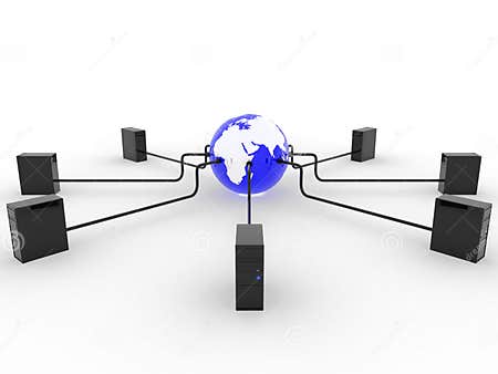 Earth with servers stock illustration. Illustration of globe - 2392227