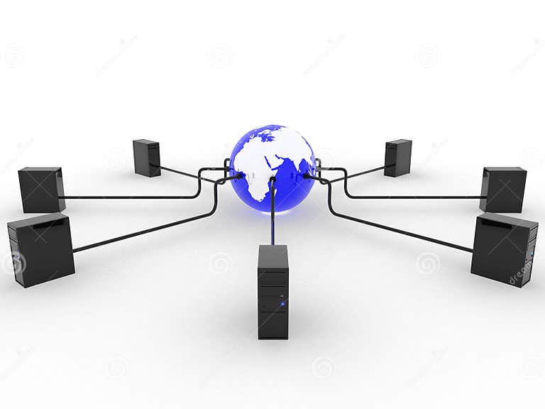Earth with servers stock illustration. Illustration of globe - 2392227
