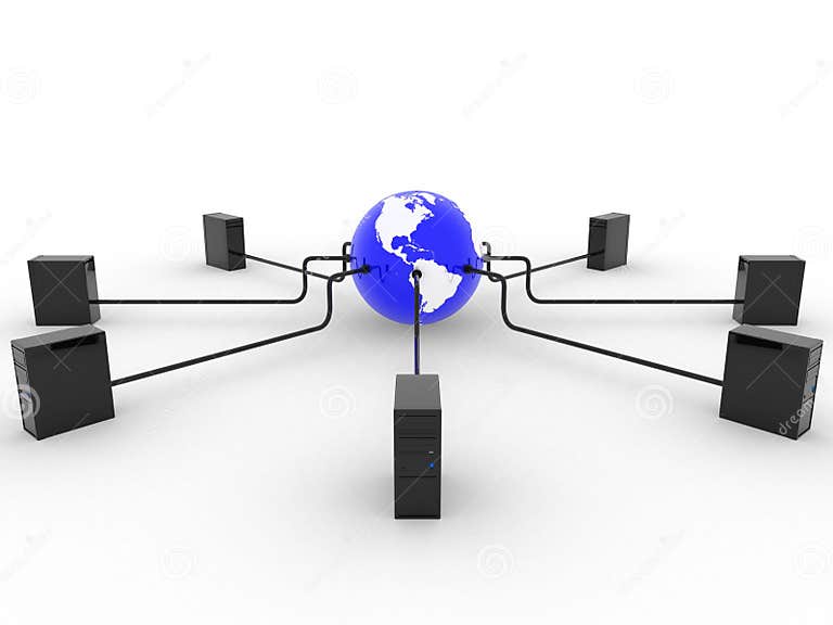 Earth with servers stock illustration. Illustration of network - 2543081