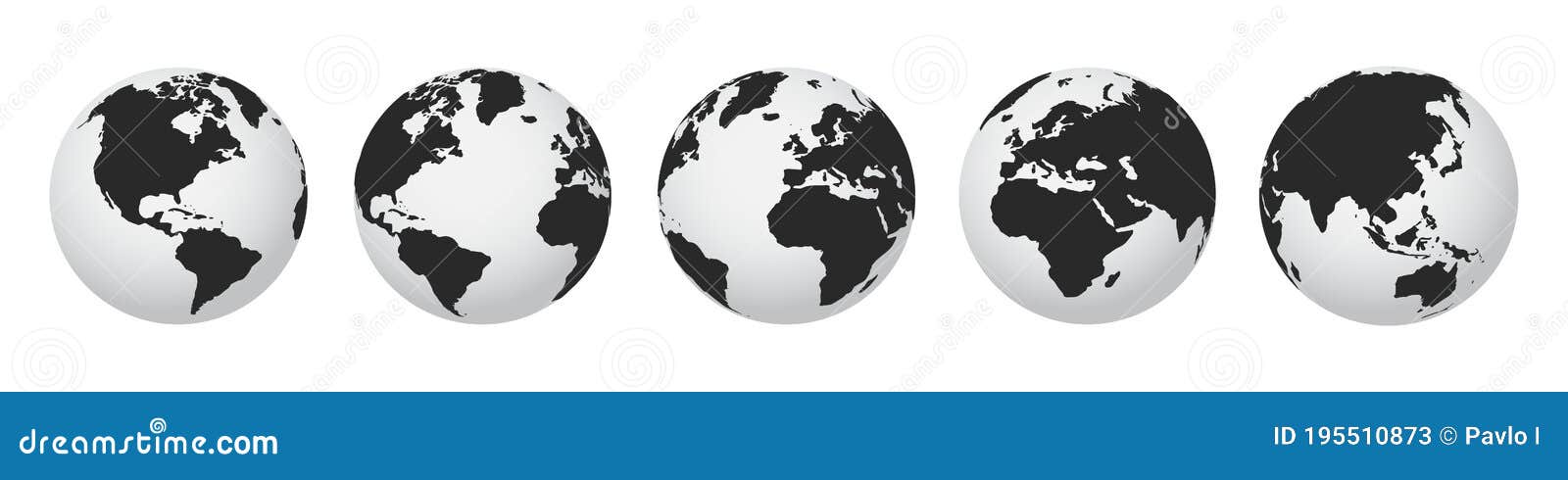 Earth Set 3D Transparent Globes with World Maps, Earth Globe ...