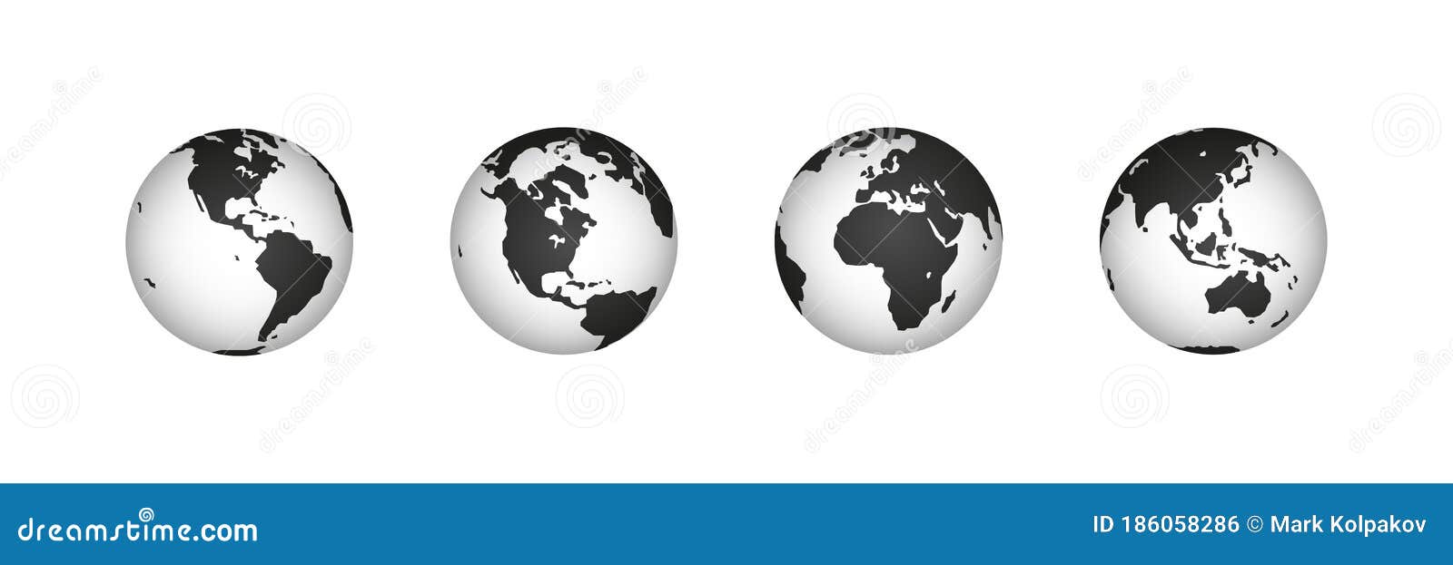 Earth Set Icon on White Background. Vector Abstract Graphic Design ...