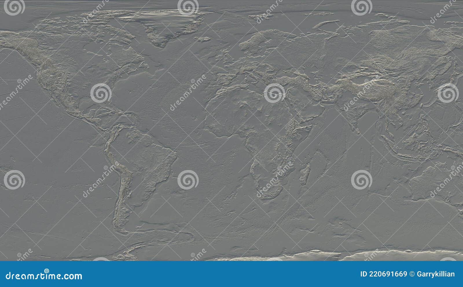 Earth Shaded Relief 3D Render Illustration. Topographic Map with ...