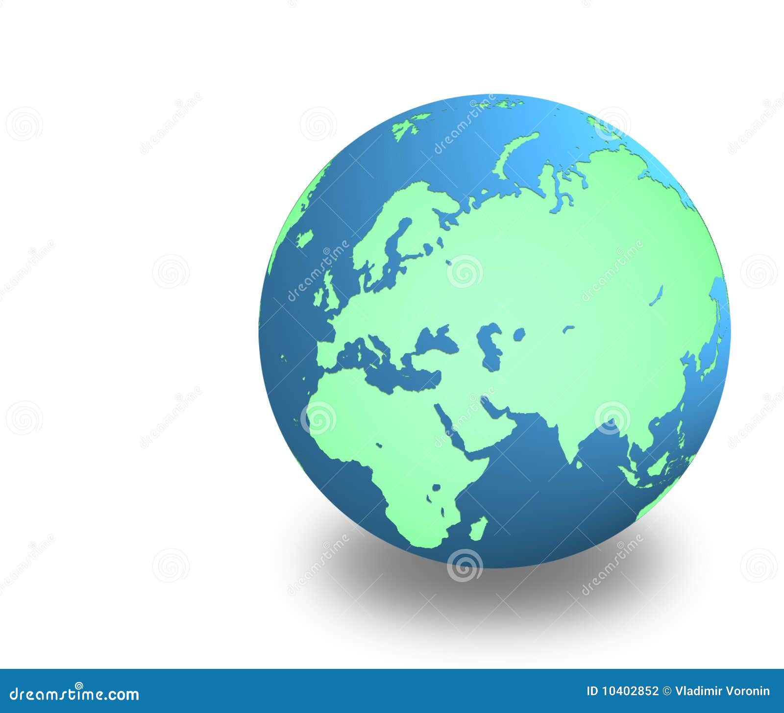 Earth with Shadow on White Background Stock Illustration - Illustration ...