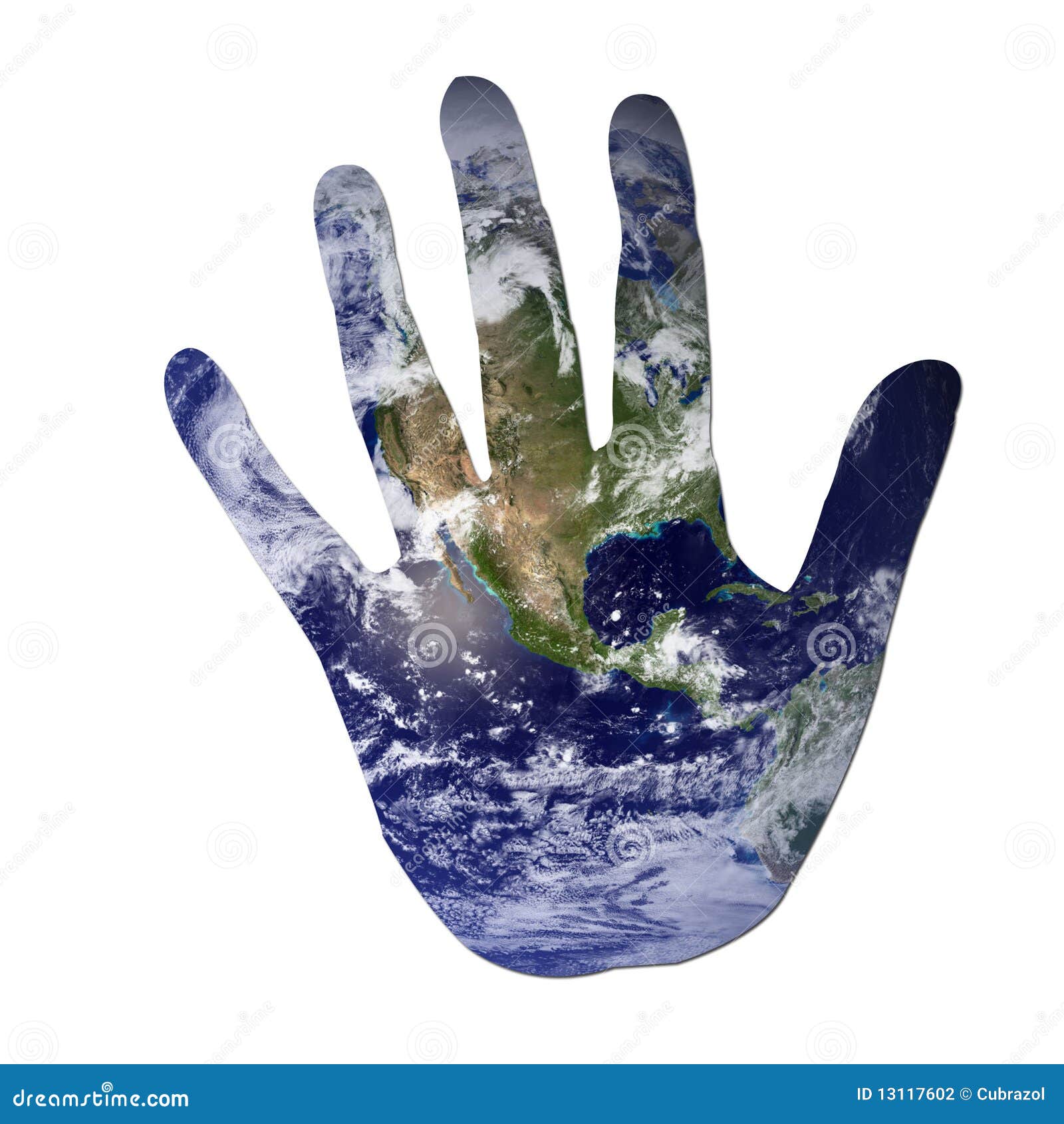 Earth in the Shape of a Hand Stock Illustration - Illustration of ...
