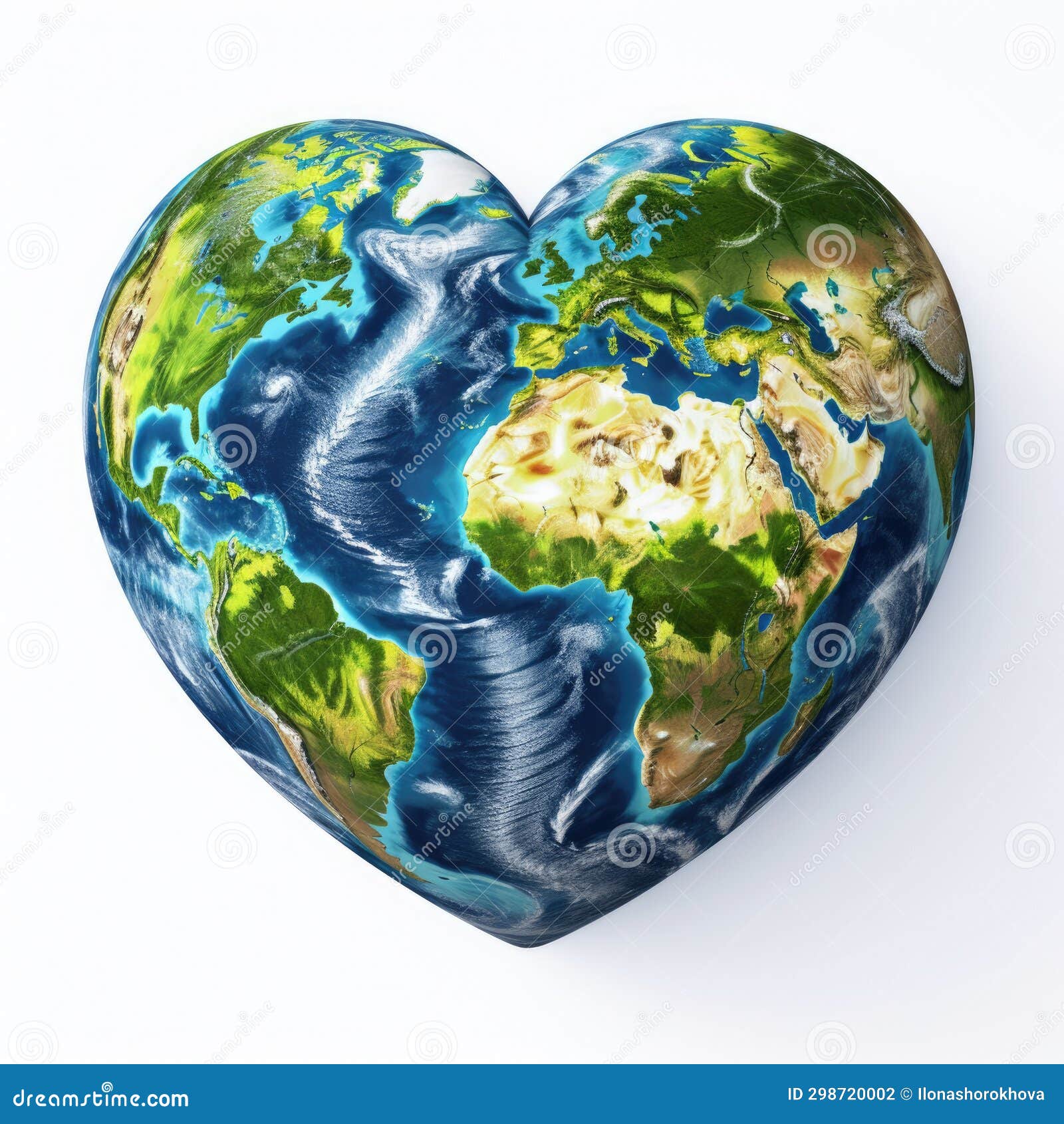 Earth in the Shape of a Heart. AI Generated Stock Photo - Image of ...