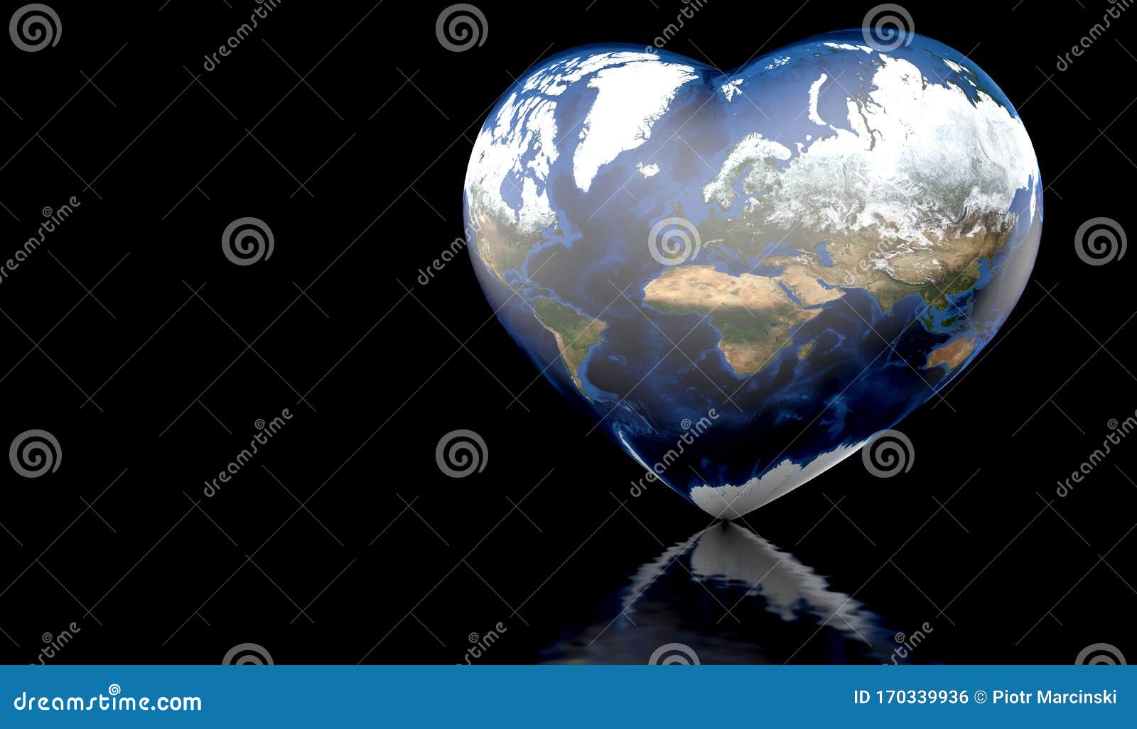 Earth in the Shape of a Heart. Stock Illustration - Illustration of ...