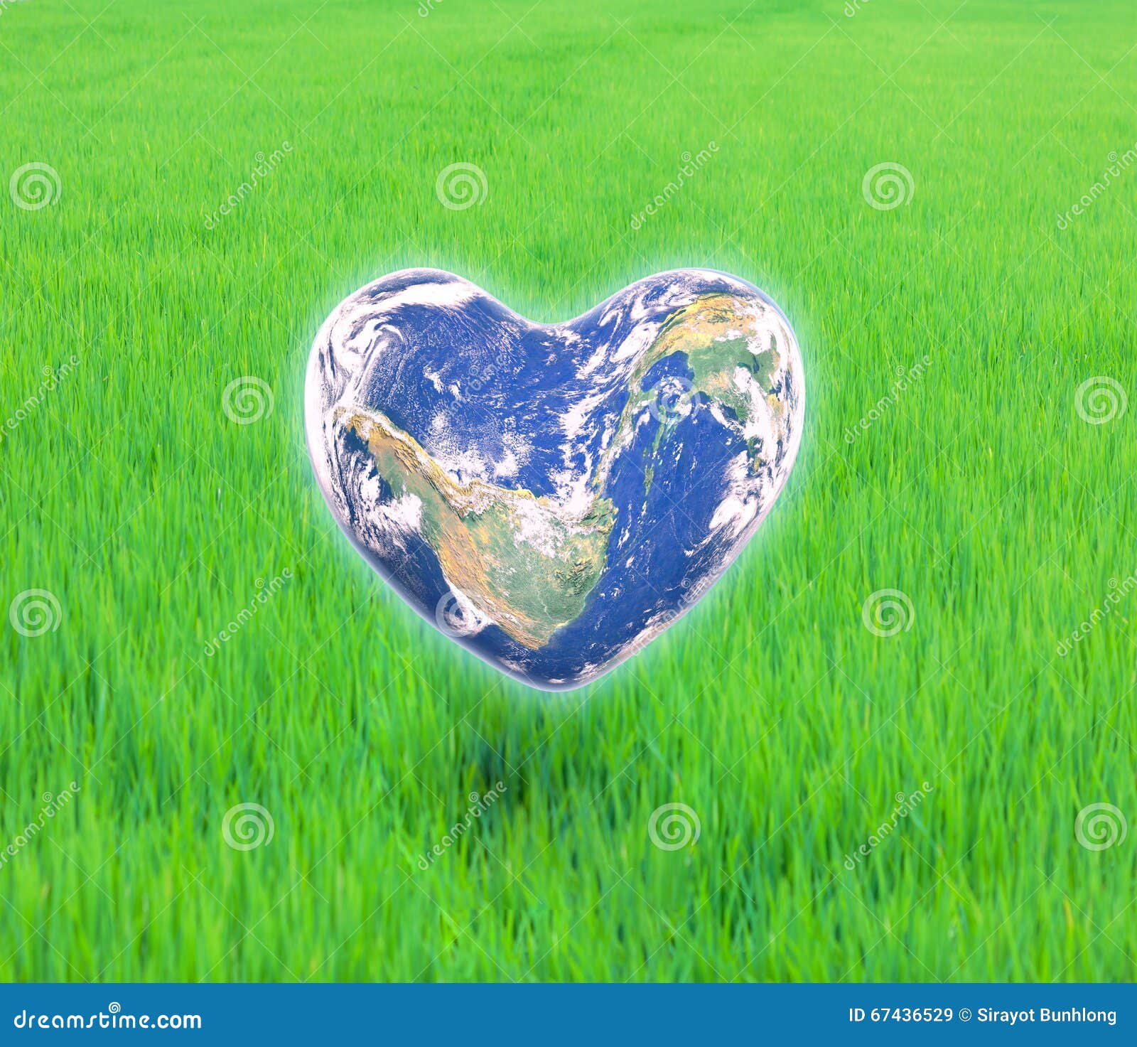 The Earth in the Shape of a Heart, Stock Image - Image of green, nature ...