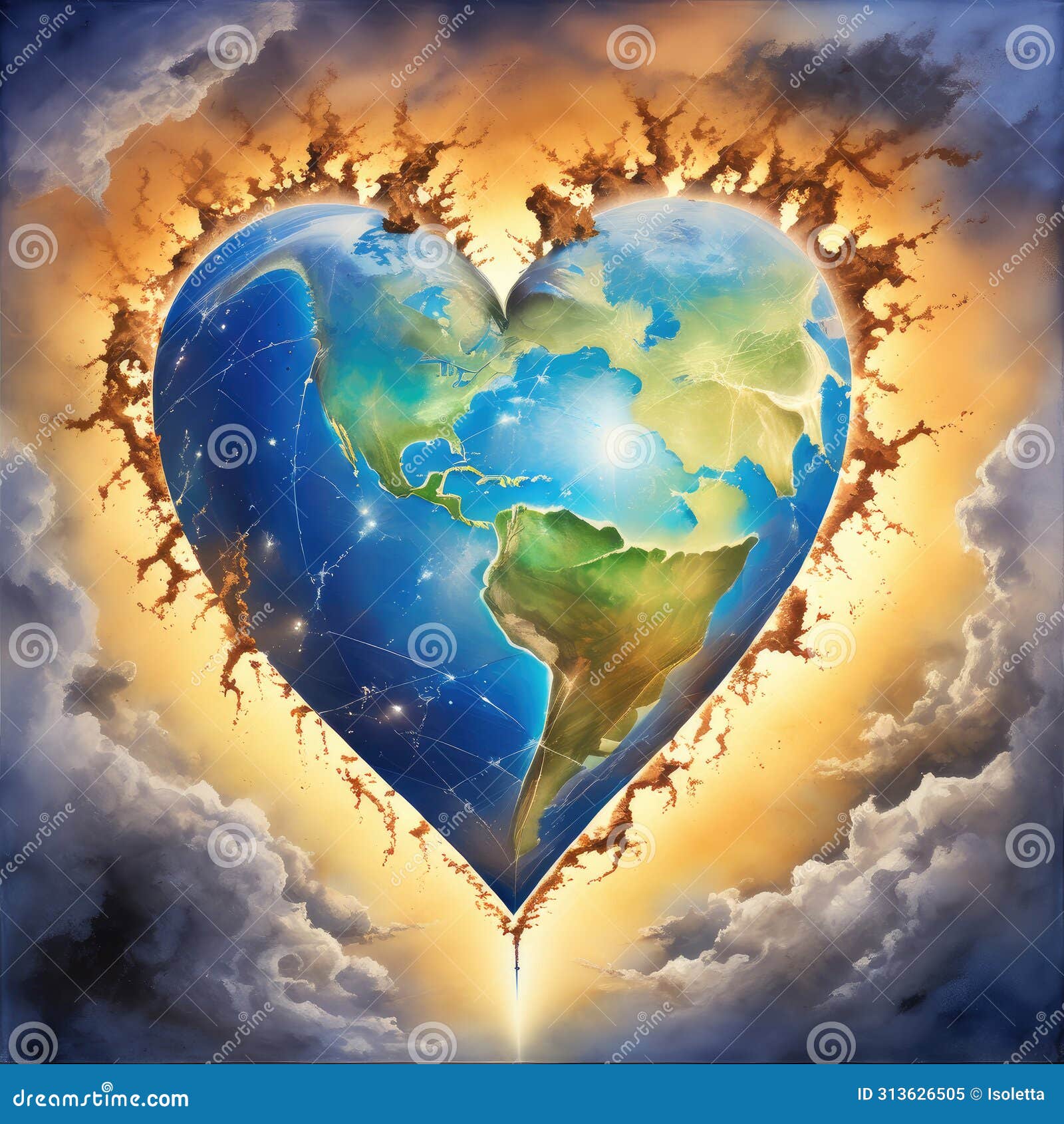 The Earth in the Shape of a Heart. Environment Theme Stock Image ...
