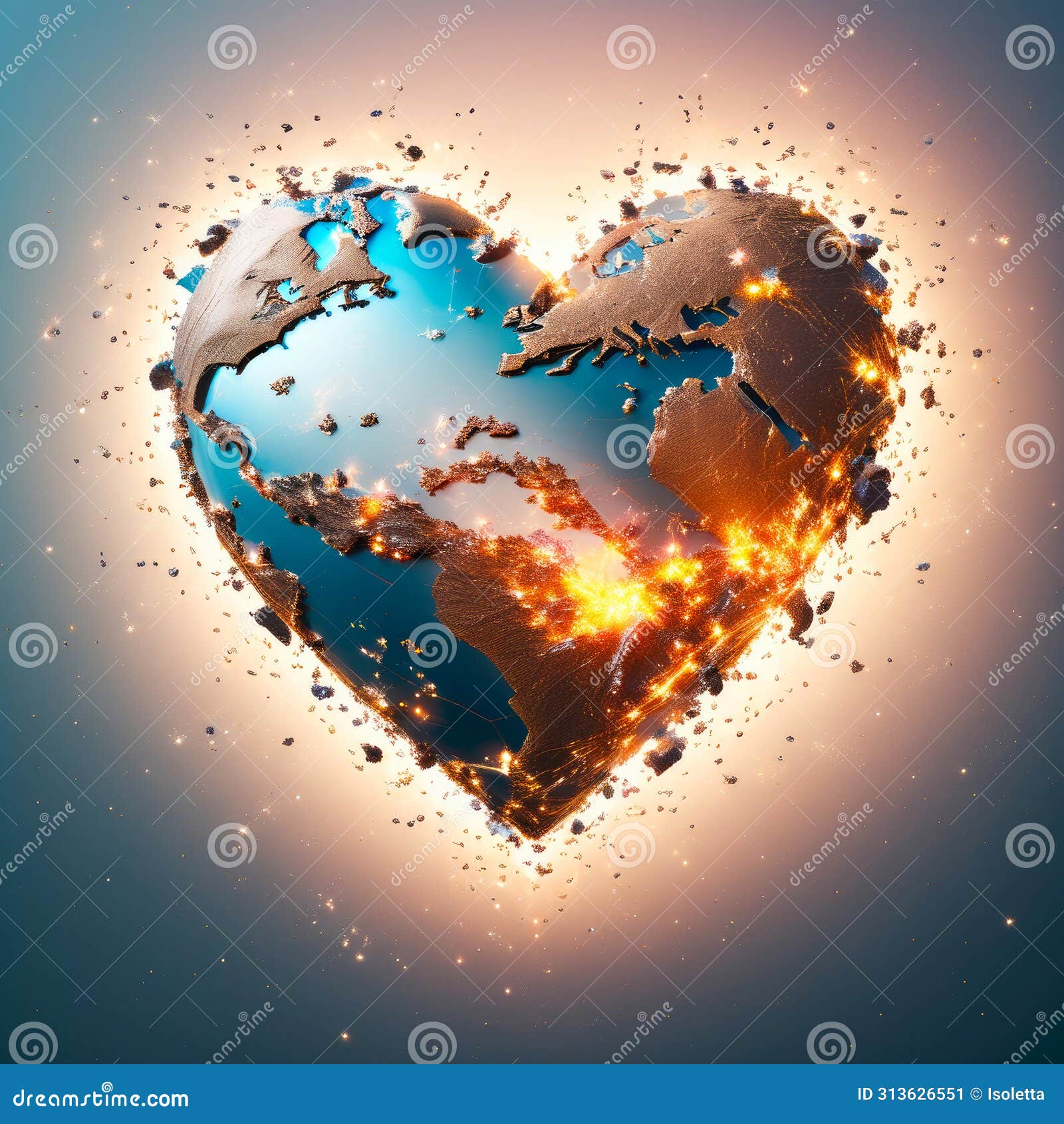The Earth in the Shape of a Heart. Environment Theme Stock Image ...