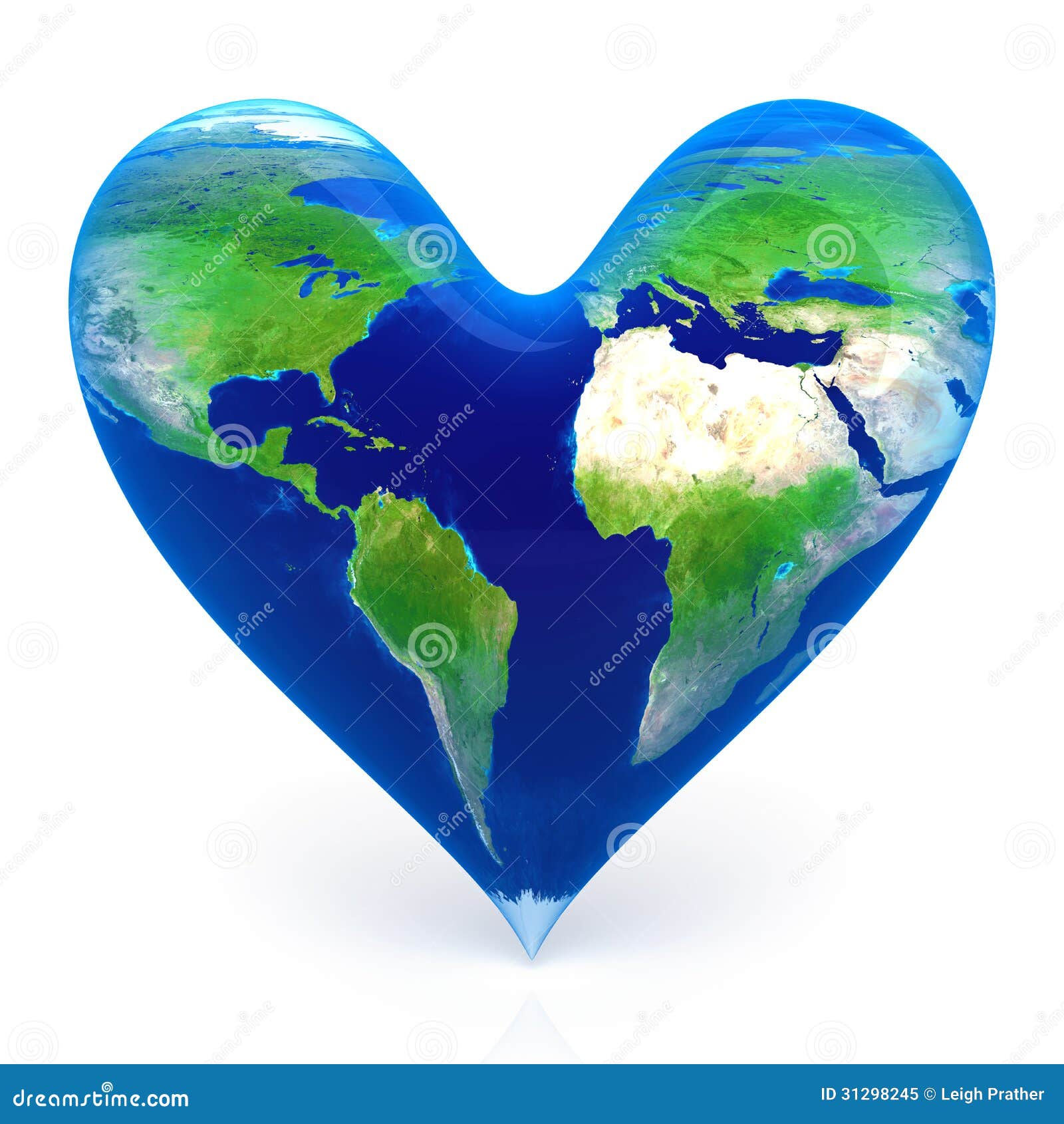 Earth in the Shape of a Heart Stock Illustration - Illustration of ...