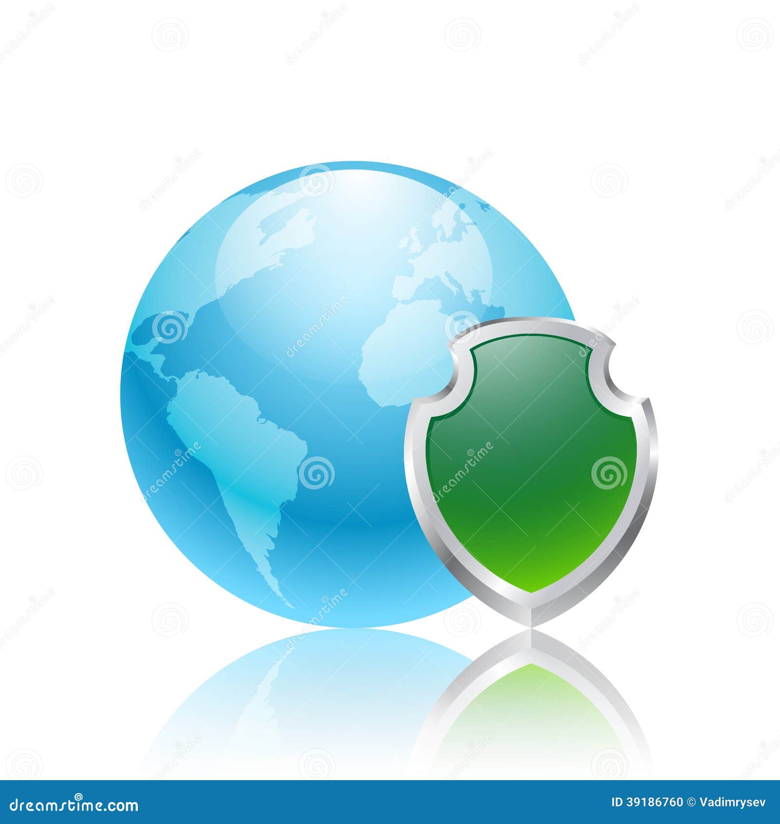 Earth and shield stock vector. Illustration of icon, antivirus - 39186760