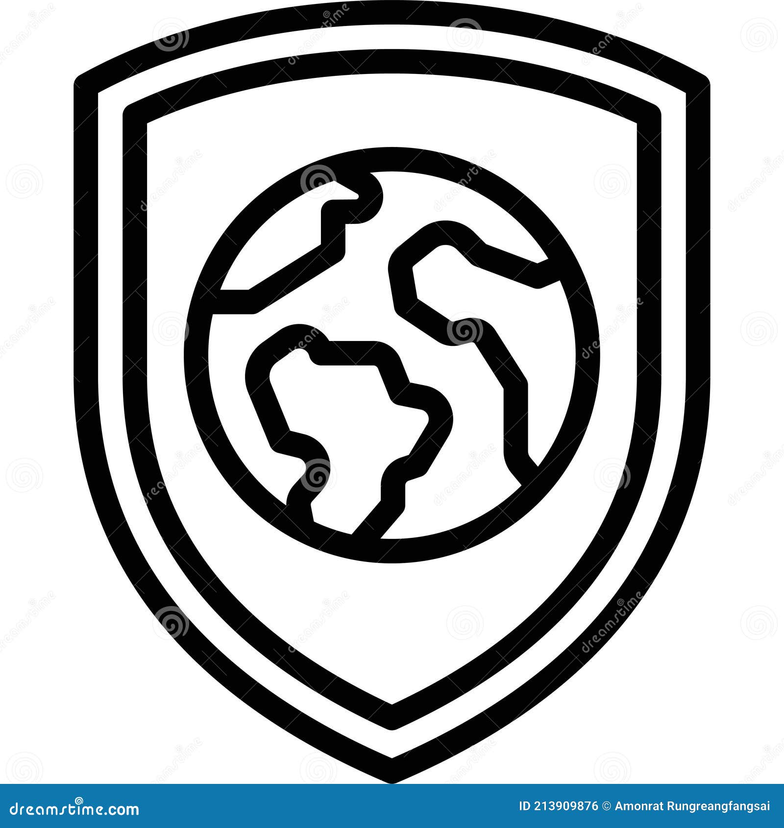 Earth Shield, Continents, Earth Day Banner, Green Color. Protection Of ...
