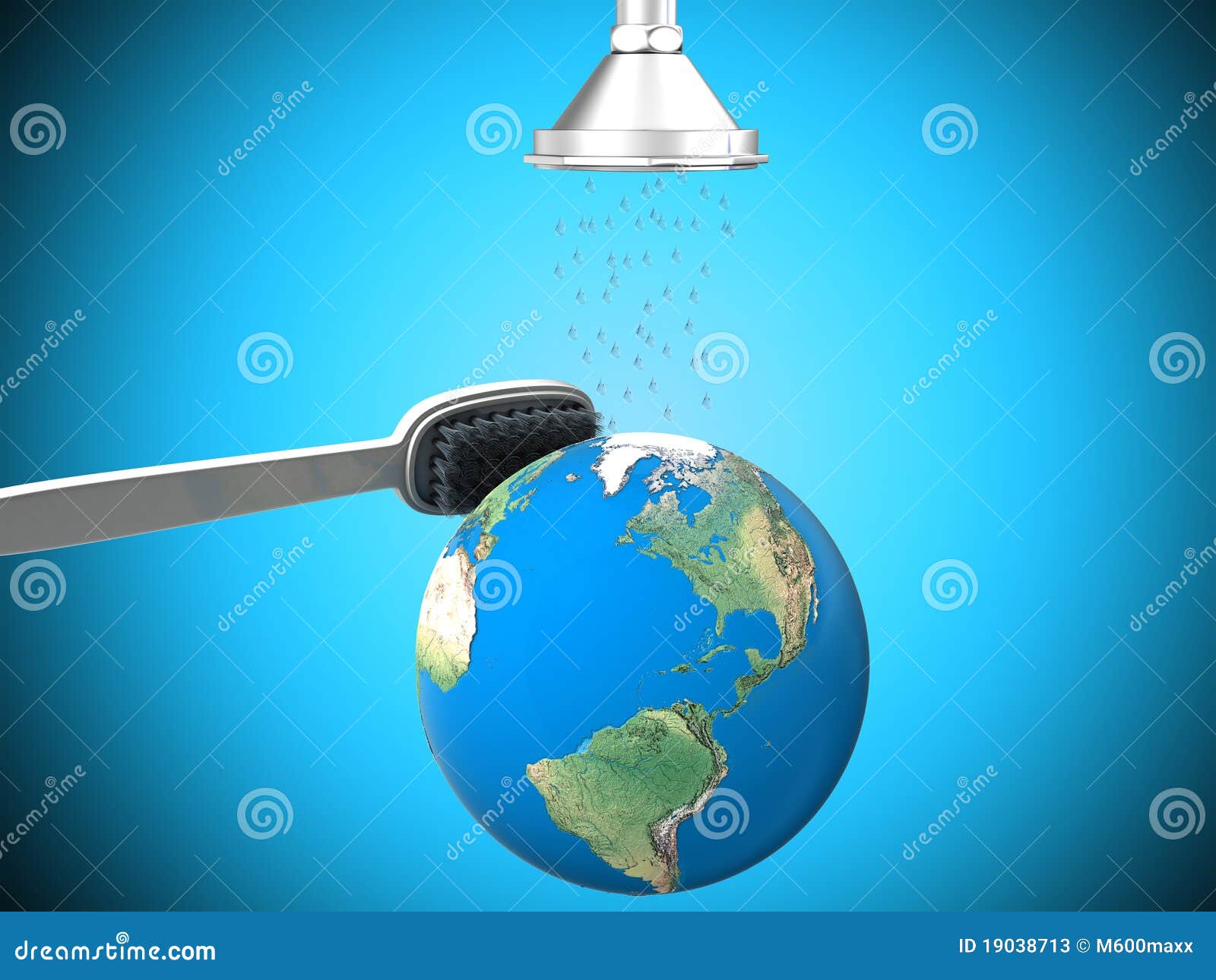 Earth in shower stock illustration. Illustration of colored - 19038713