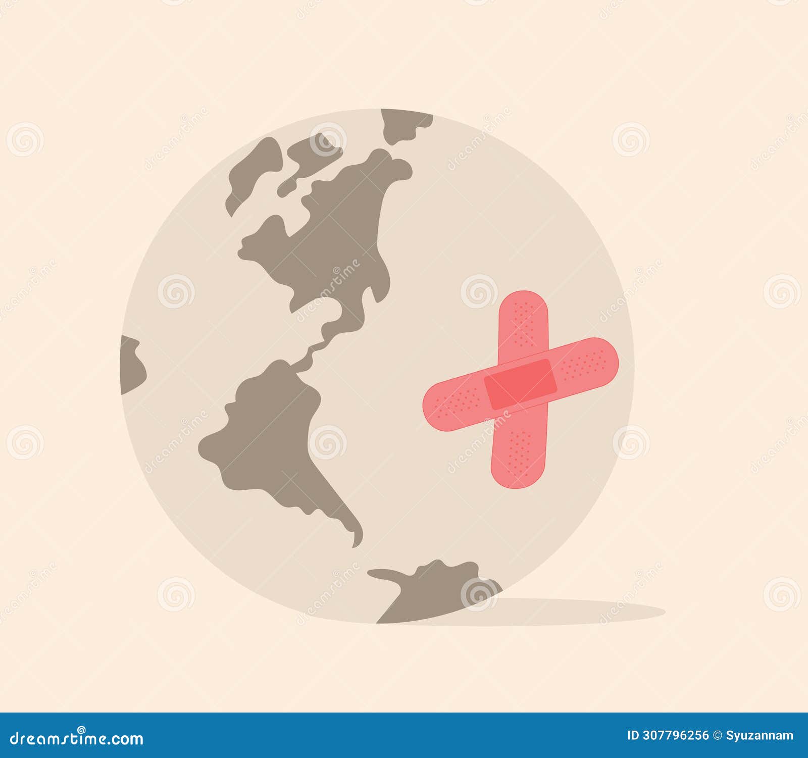 Earth Sick Isolated. Climate Change and Ecological Problems. Hurt Globe ...