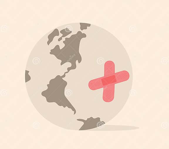 Earth Sick Isolated. Climate Change and Ecological Problems. Hurt Globe ...