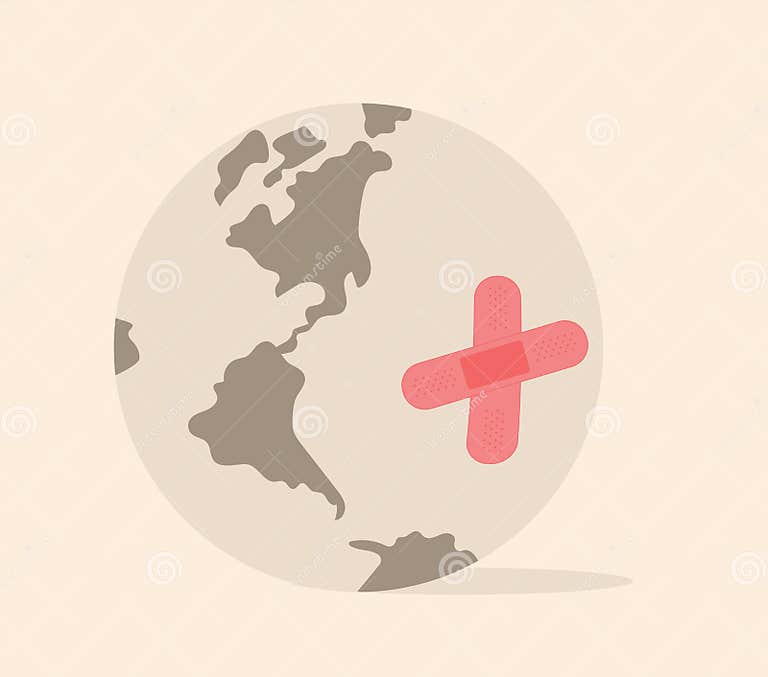 Earth Sick Isolated. Climate Change and Ecological Problems. Hurt Globe ...