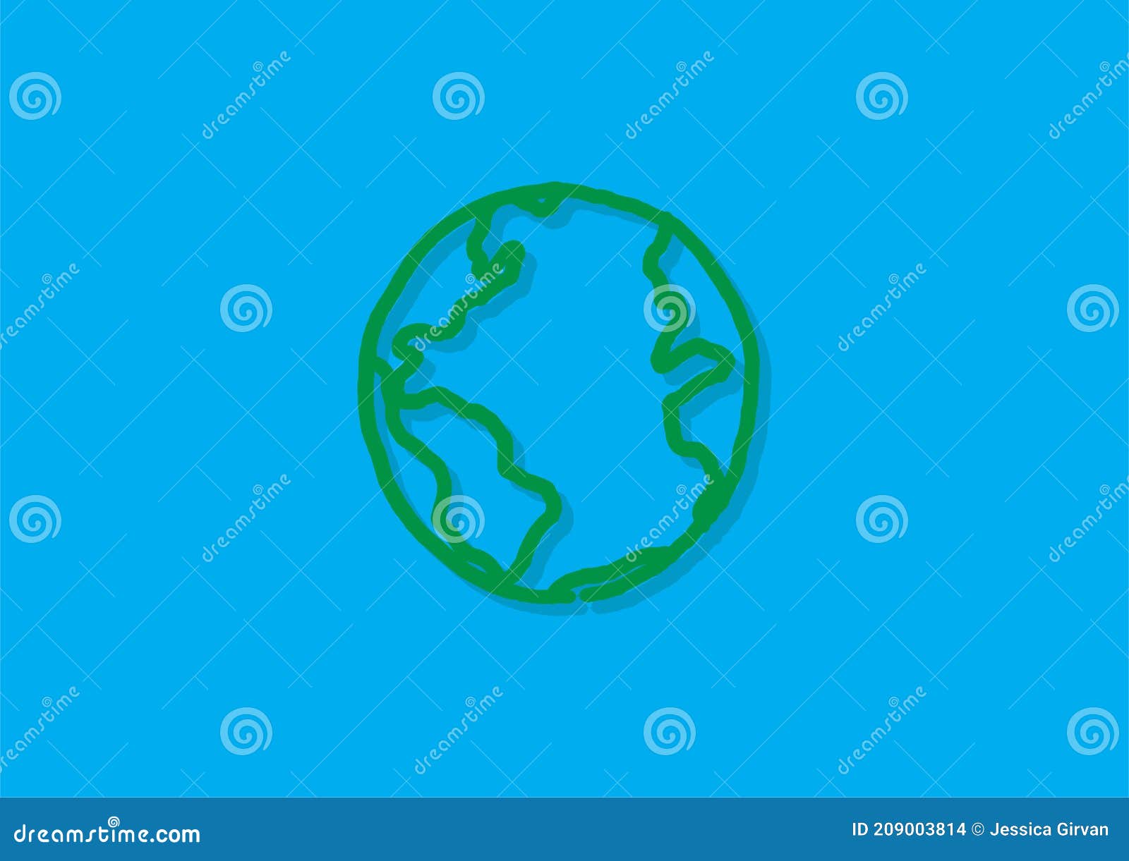 Earth Simple Vector Illustration on a Blue Background Stock Vector ...