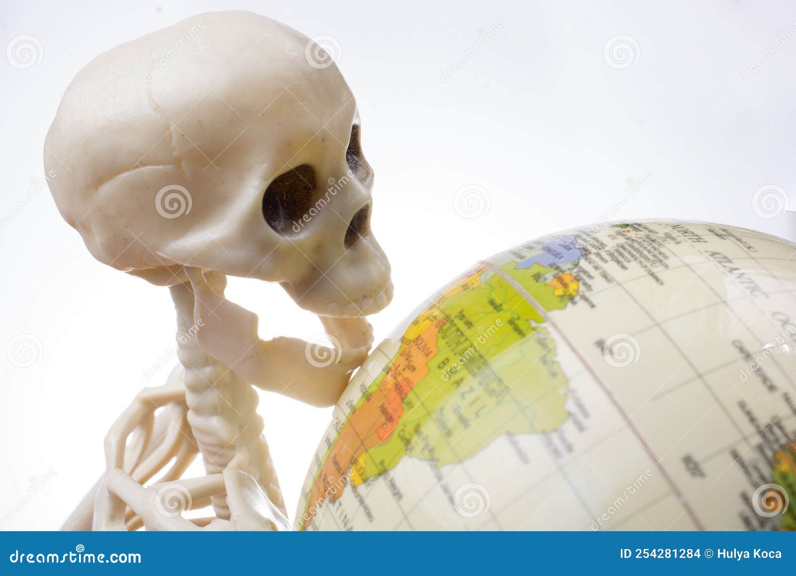 Skeleton with a Globe in Hands Stock Photo - Image of australia ...