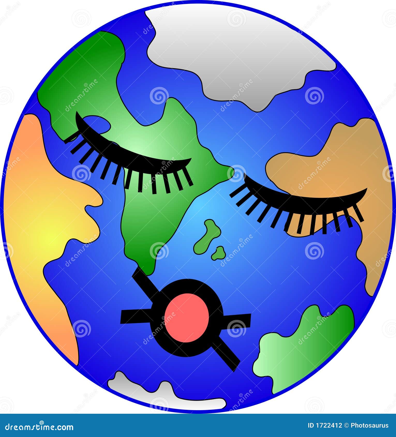 Earth is sleeping stock illustration. Illustration of global - 1722412