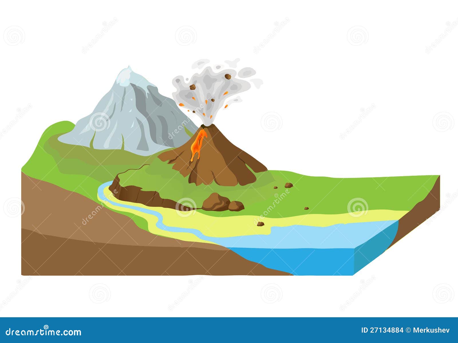 Earth slice with landscape stock vector. Illustration of glacier - 27134884