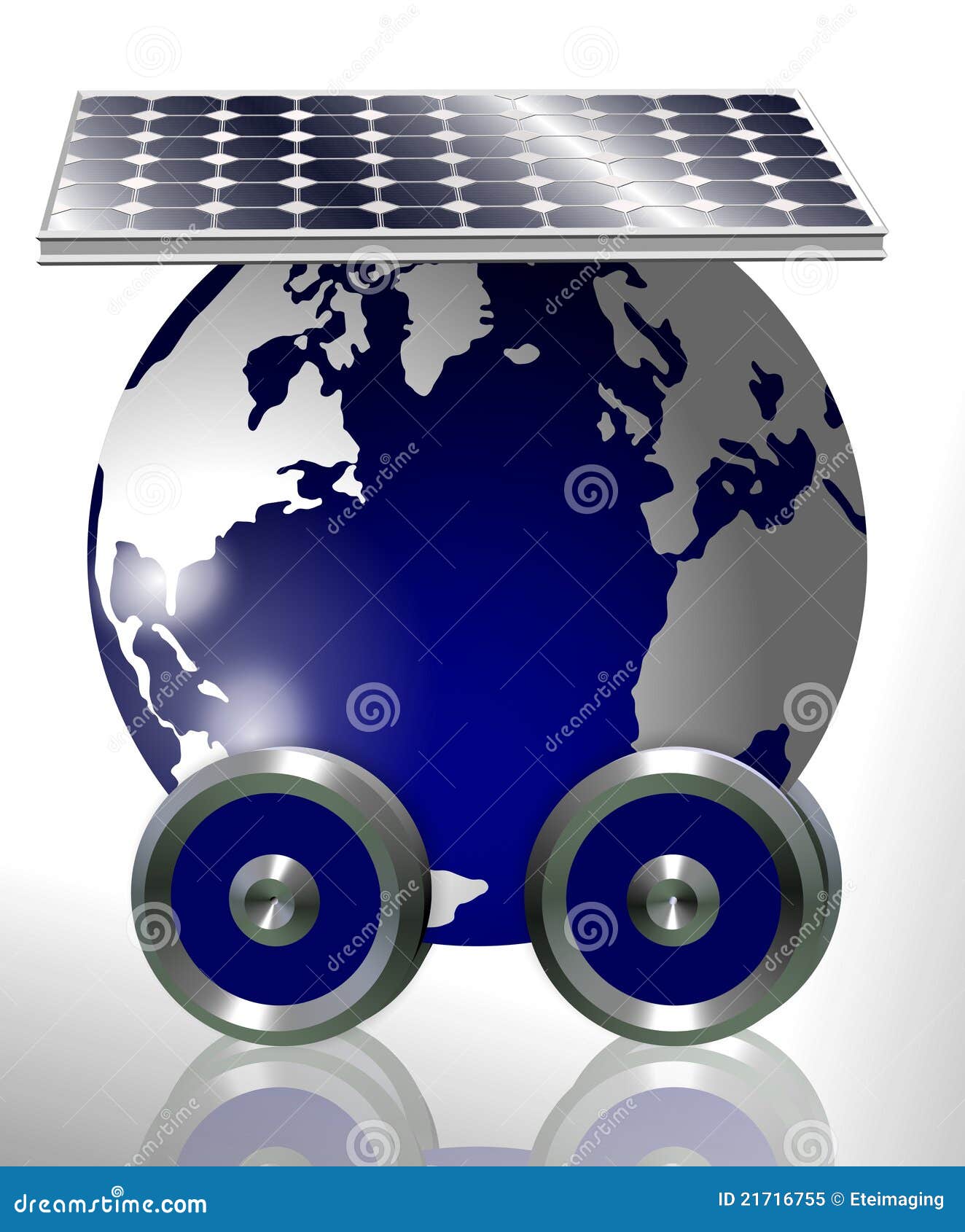 Earth and solar panel stock illustration. Illustration of carbon - 21716755
