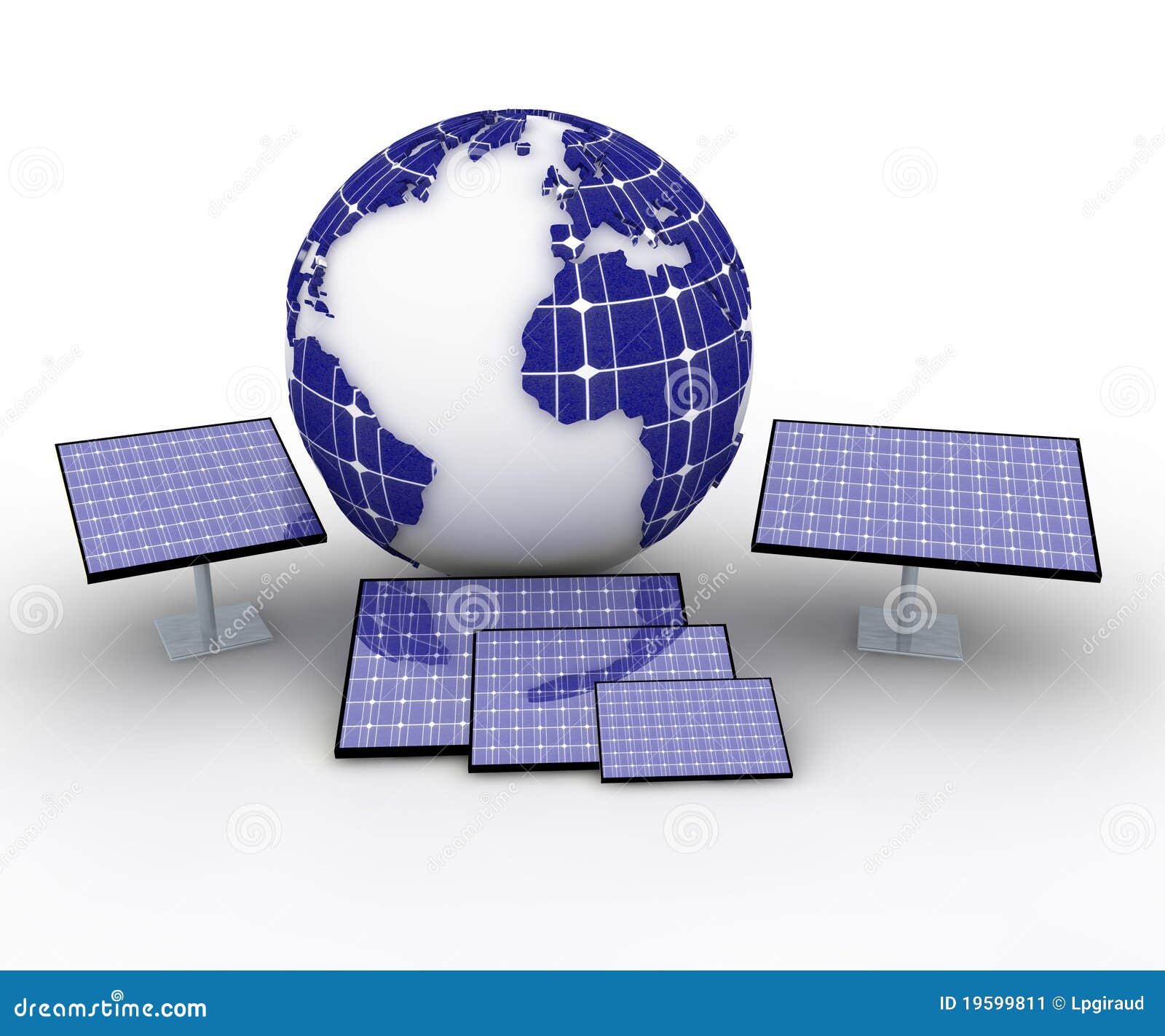 Earth and solar panels stock illustration. Illustration of energy ...