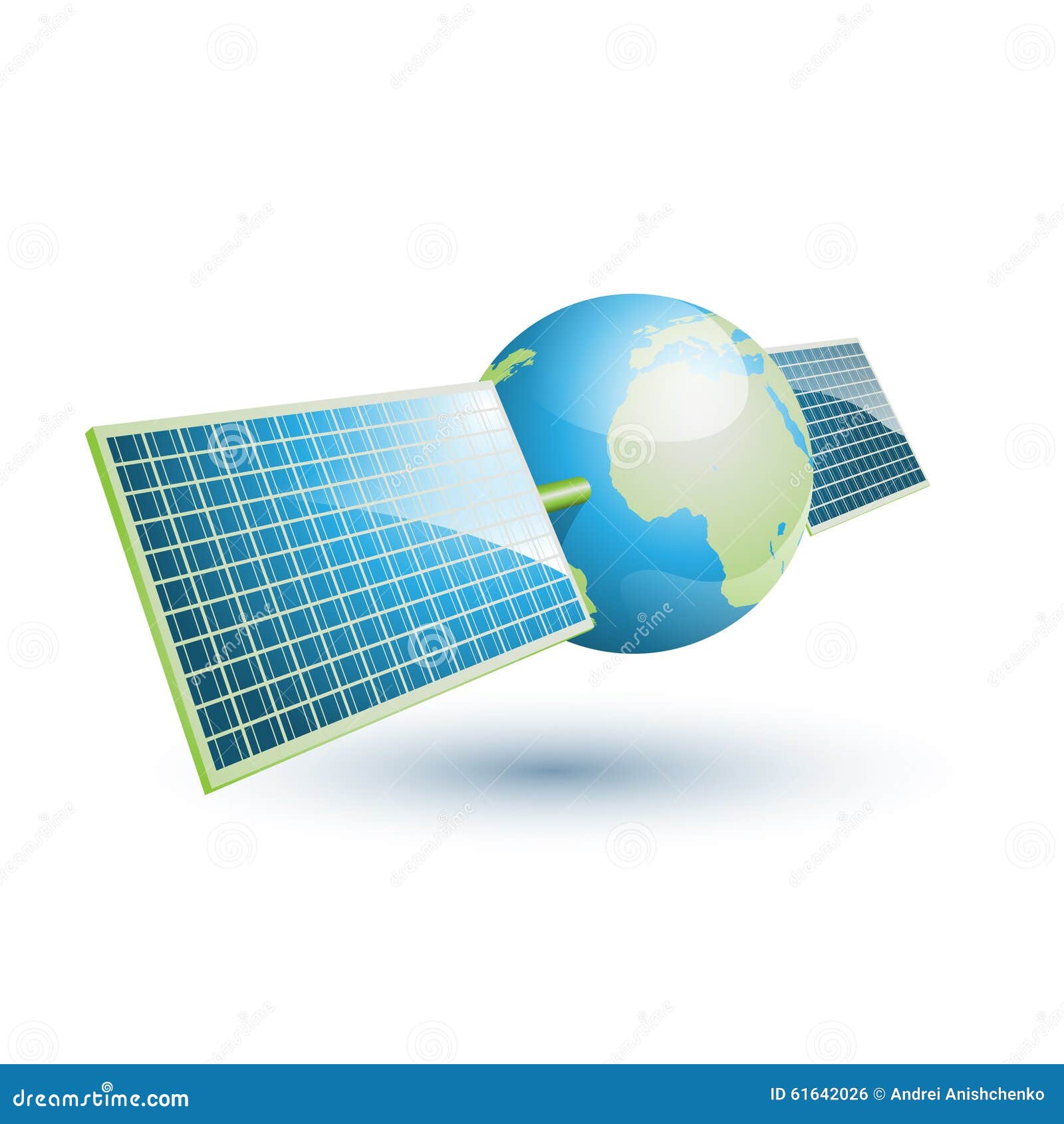 Earth with solar panels stock vector. Illustration of planet - 61642026