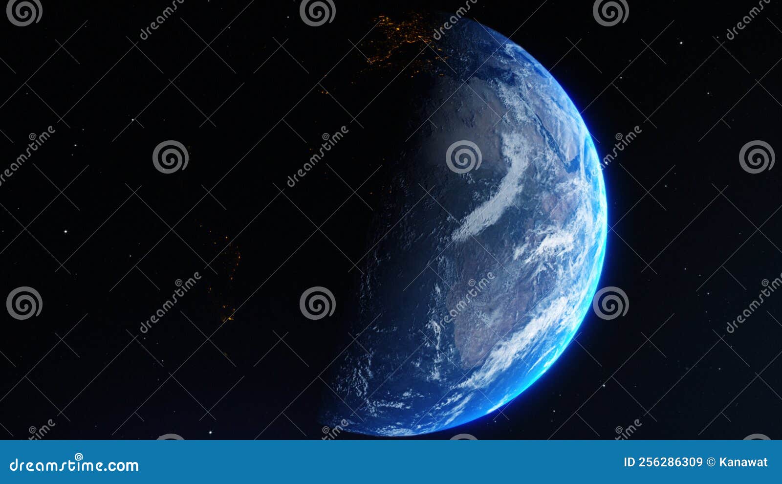 Earth from Space, Abstract Background 3d Rendering Stock Illustration ...