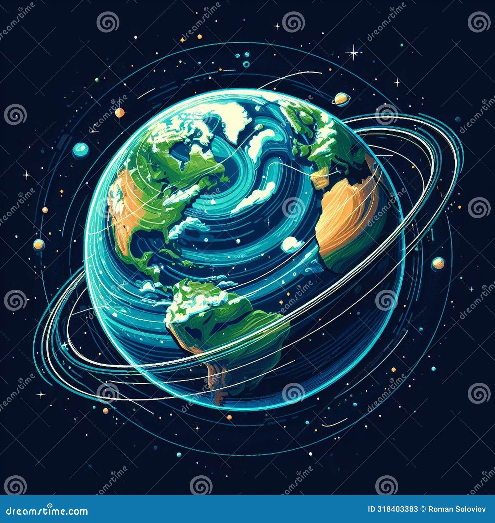 Earth in Space. Abstract Earth in Open Space Stock Illustration ...