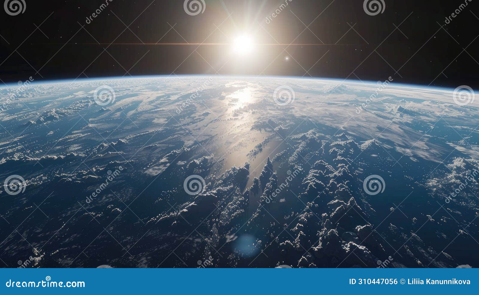 The Earth from Space during the Daytime, with a Few Scattered Clouds ...