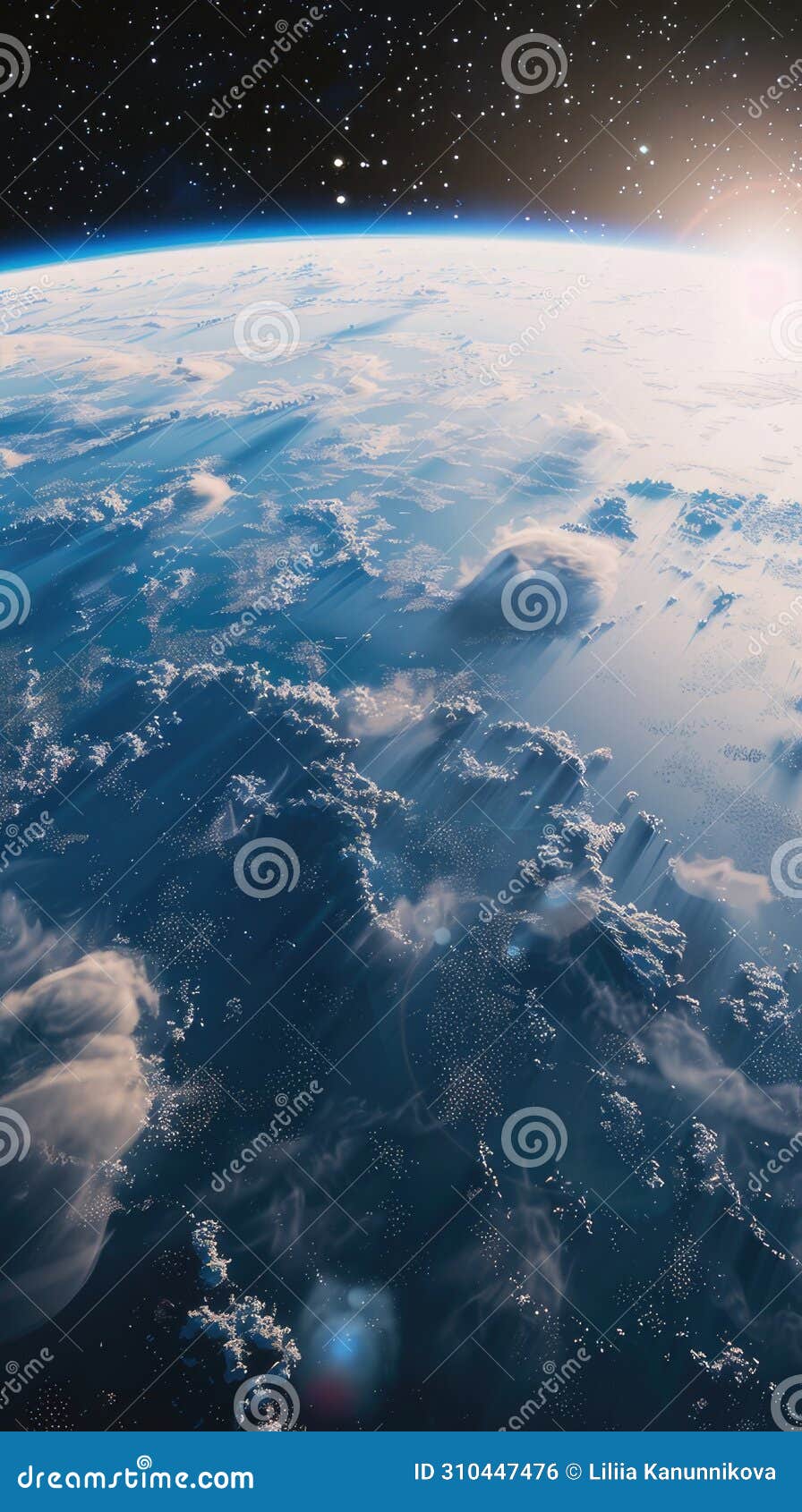 The Earth from Space during the Daytime, with a Few Scattered Clouds ...