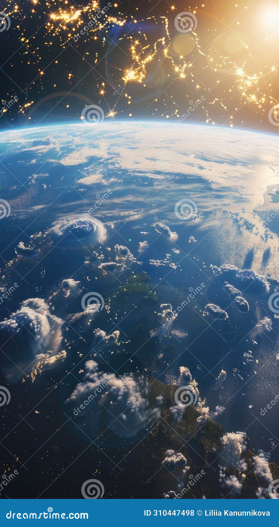 The Earth from Space during the Daytime, with a Few Scattered Clouds ...