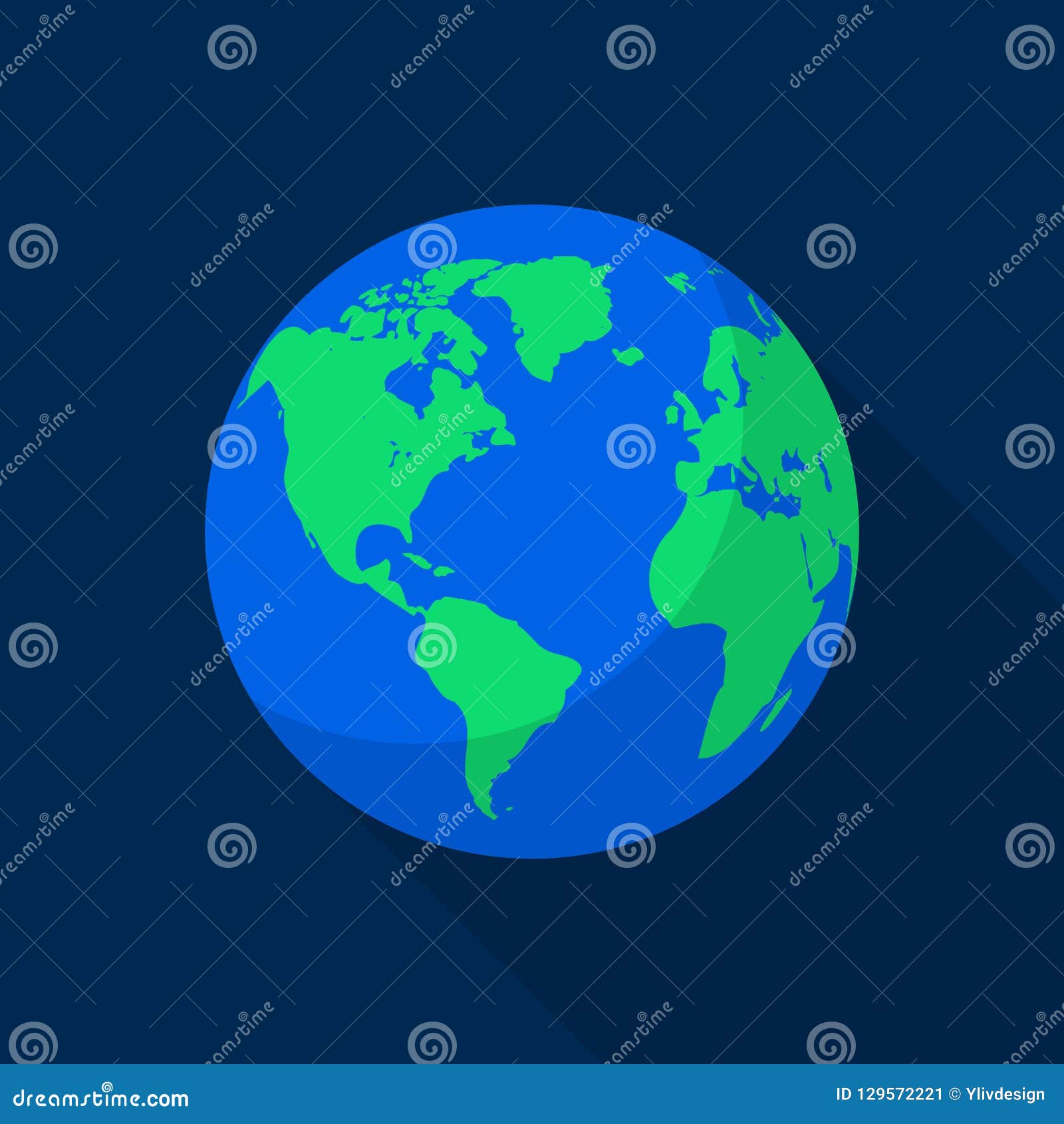 Earth Space Planet Icon, Flat Style Stock Vector - Illustration of flat ...