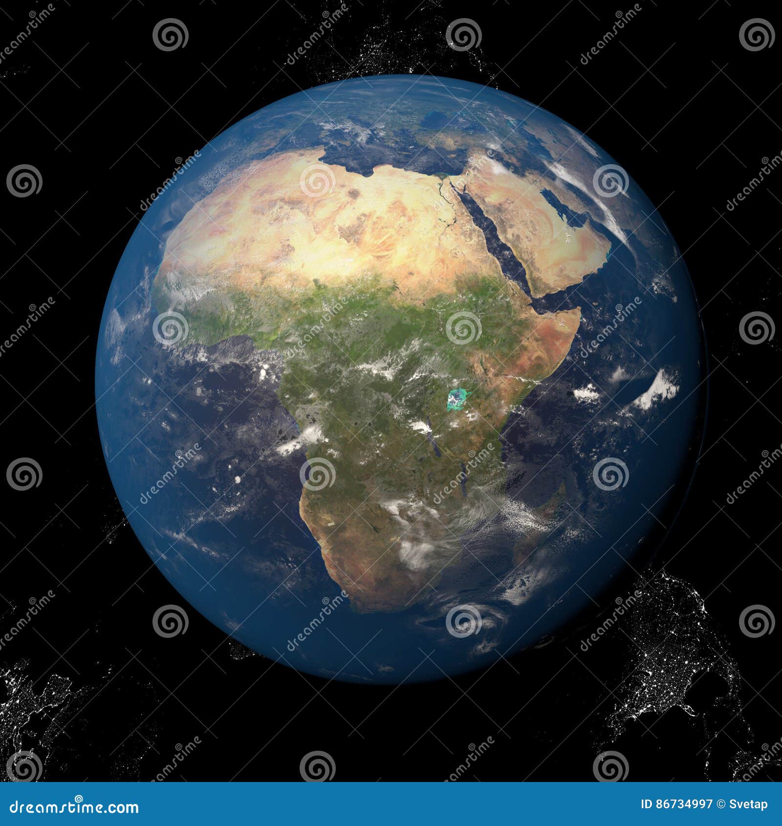 The Earth from Space Showing Africa 3d Render Illustration. Other ...
