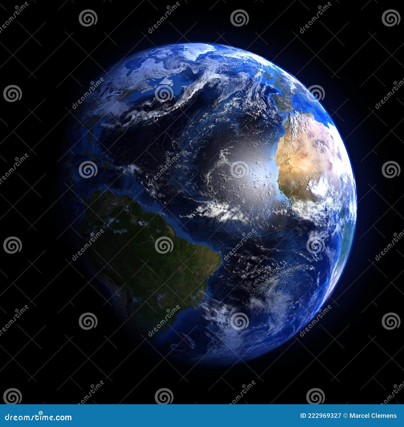 Earth from Space Showing the Atlantic Ocean Stock Image - Image of ...