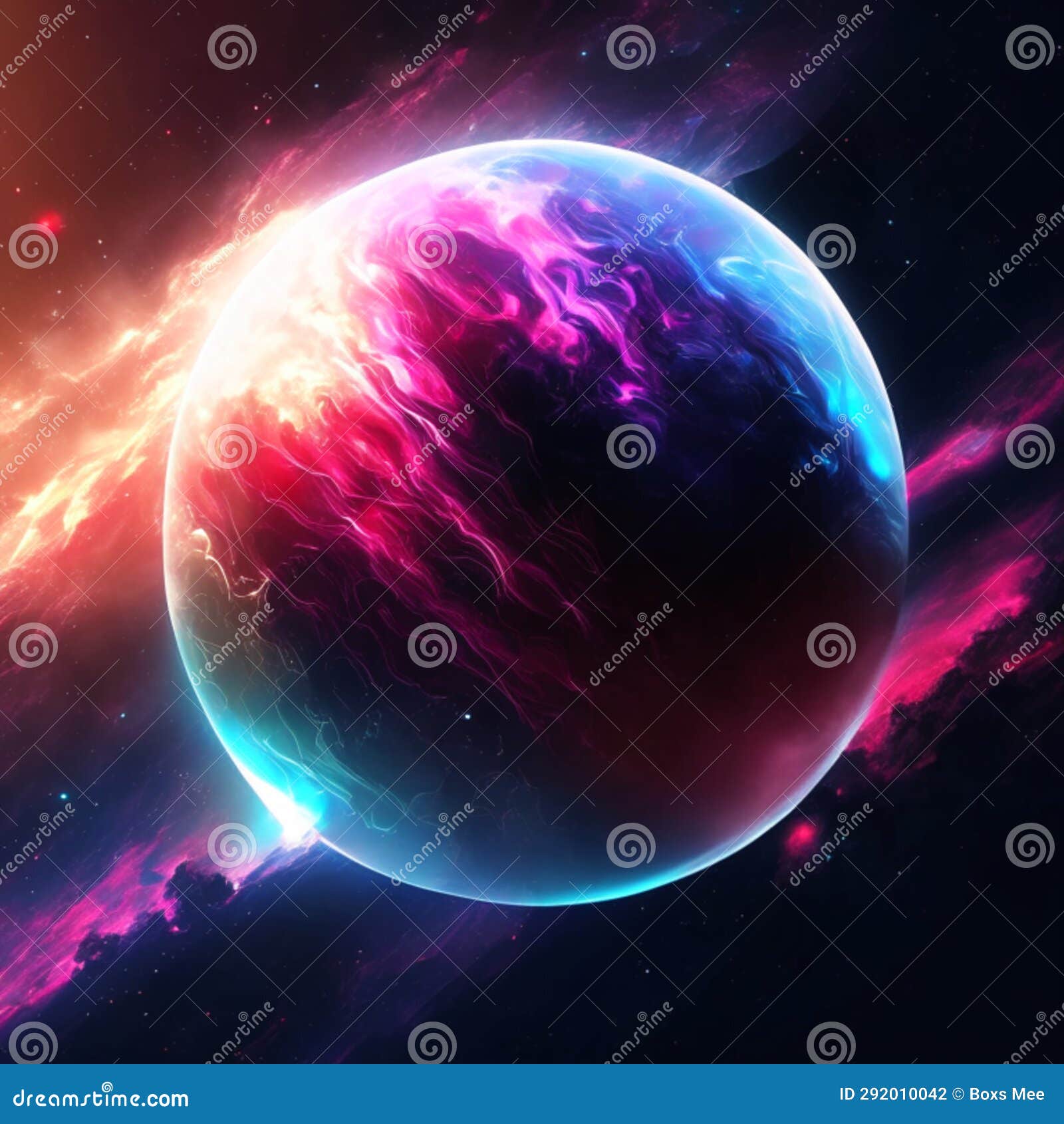 Earth in Space. Solar System. 3d Render Stock Illustration ...