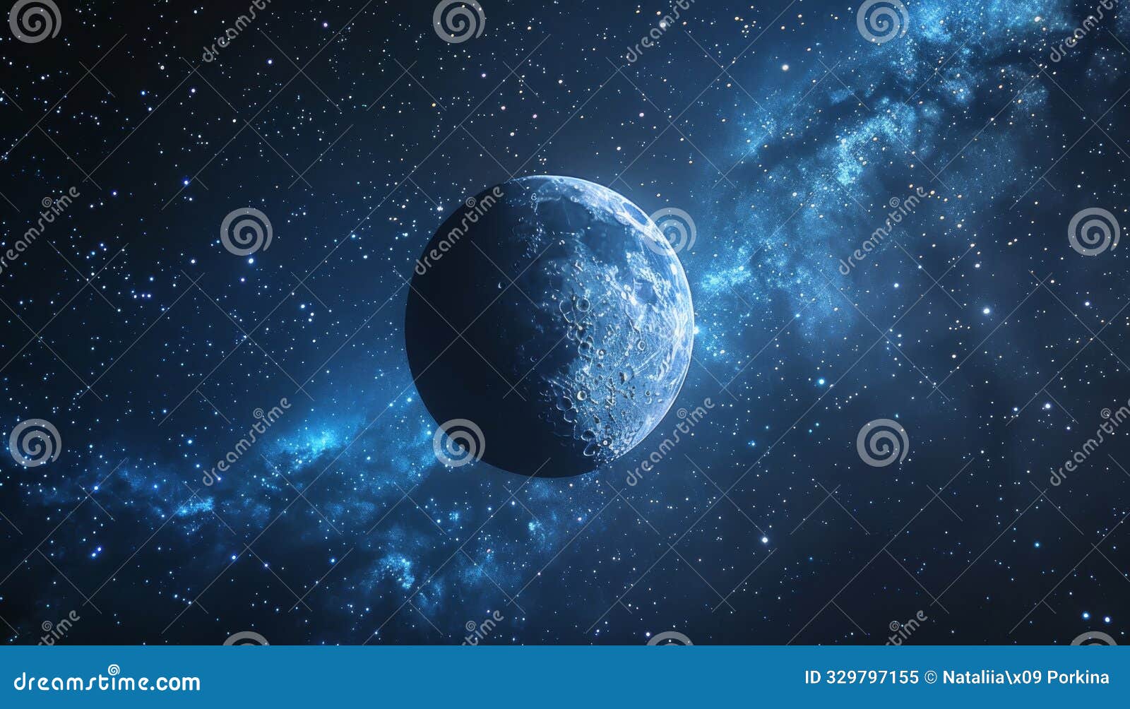 Earth in Space with Starry Background. View of Earth from Orbit with ...