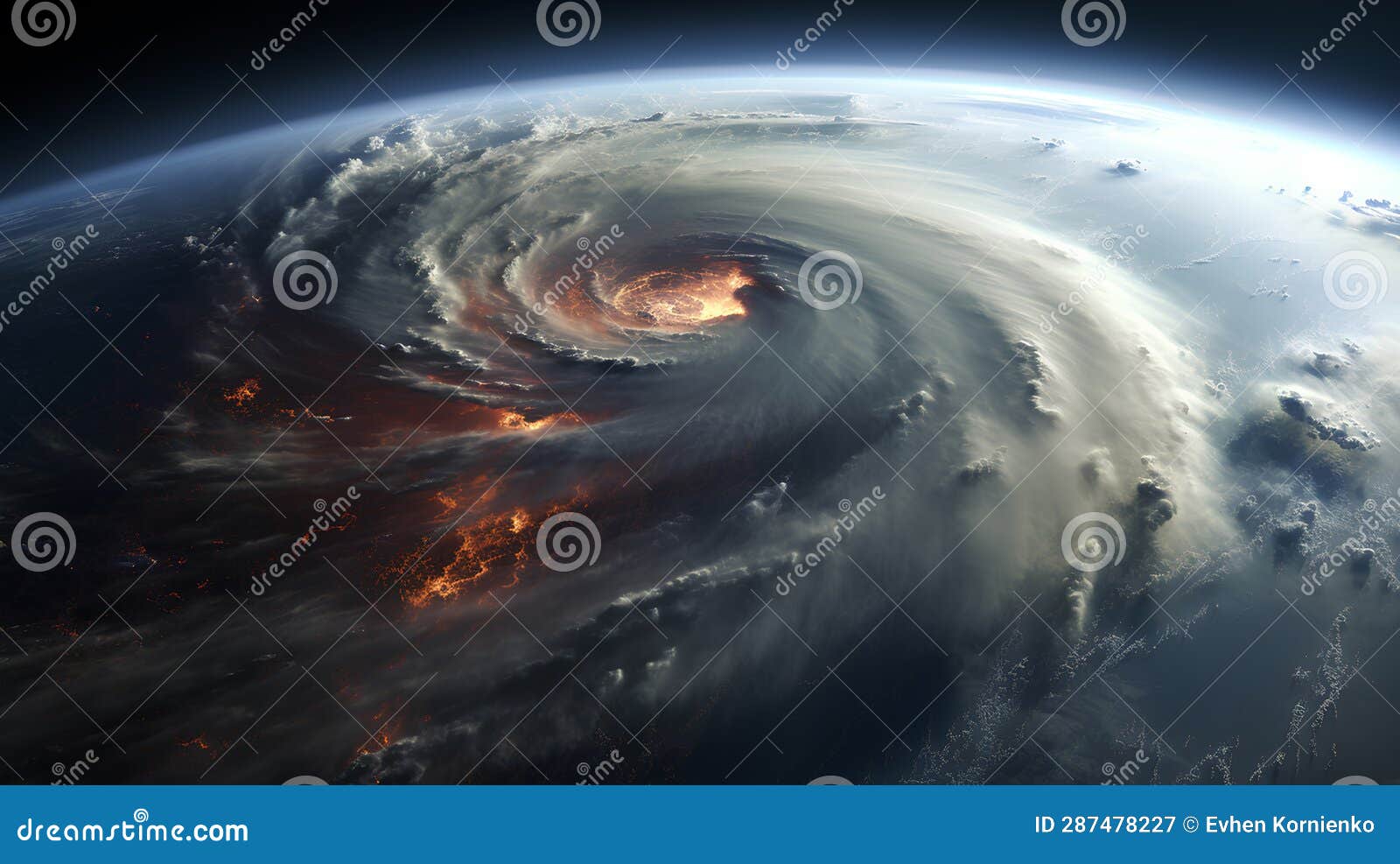 Earth in the Space. Storm Shot from Space Stock Illustration ...