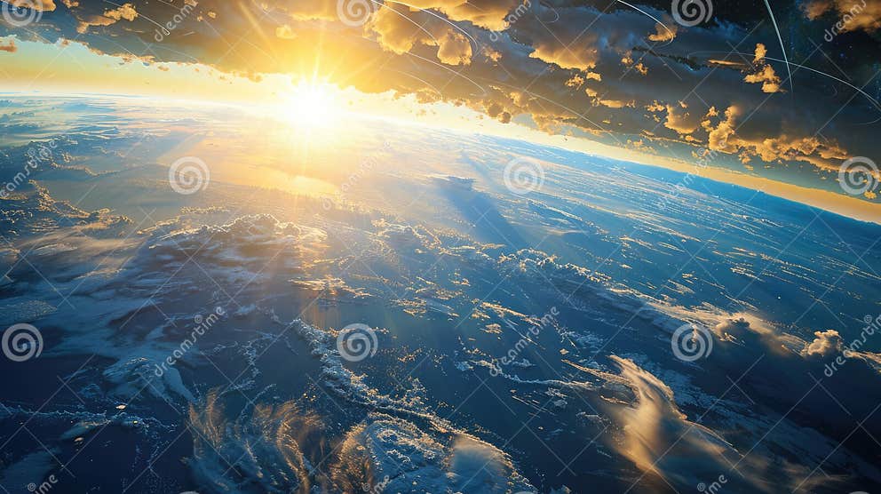 The Earth from Space, Sun Rays Reveal Weather Patterns, Cloud Movements ...