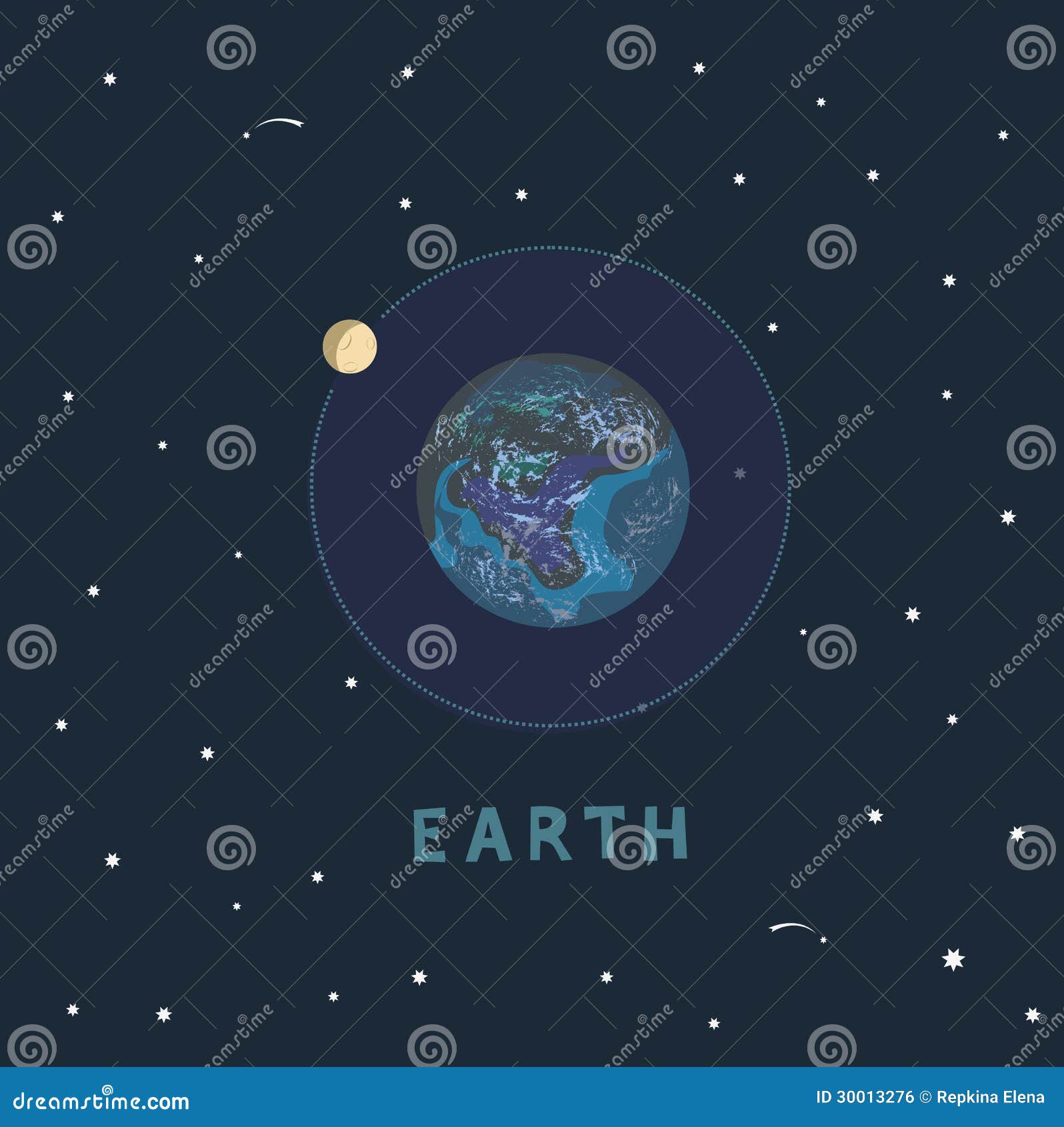 EARTH space view stock vector. Illustration of icons - 30013276